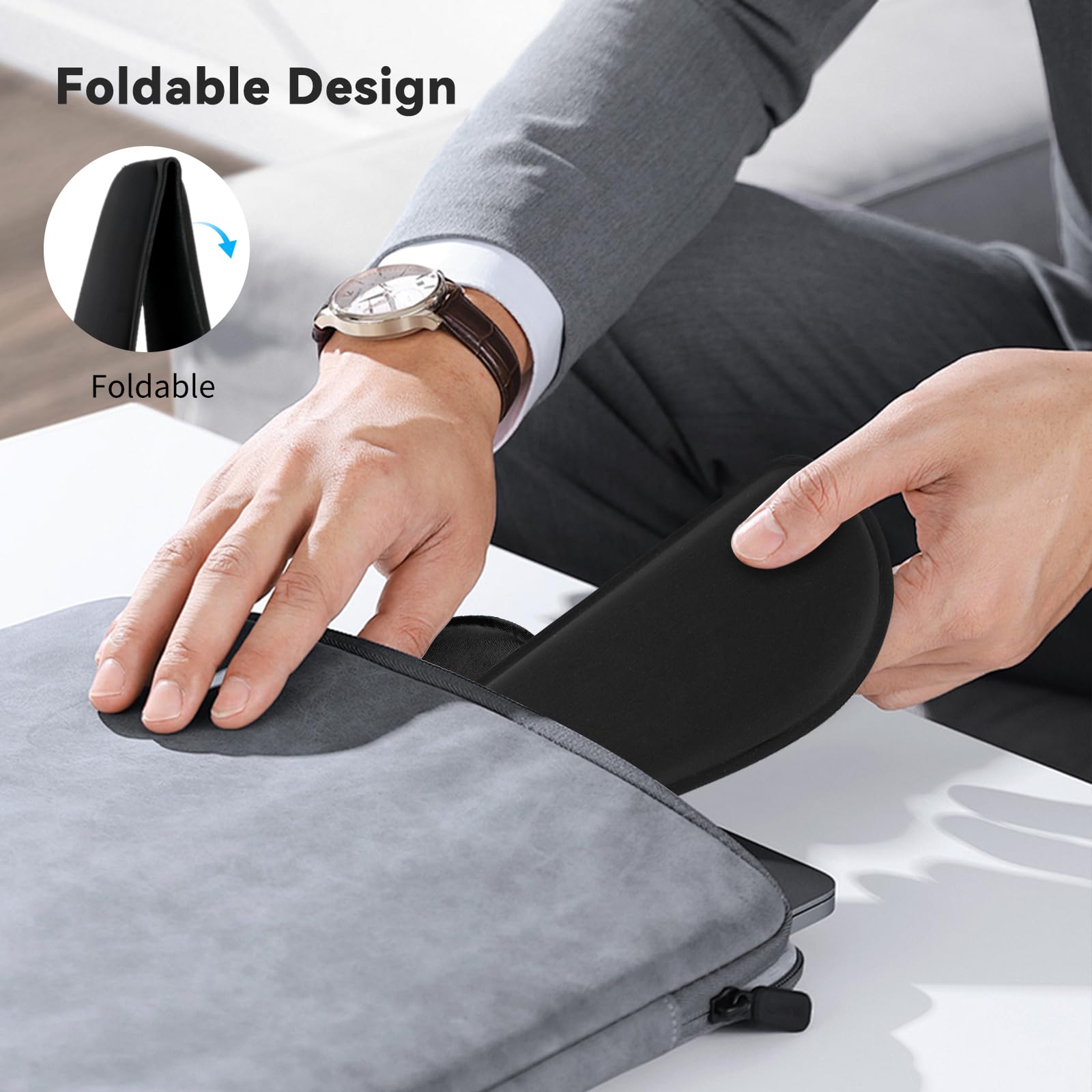 ZIBLY Gel Memory Foam Wrist Rest Keyboard and Mouse Set - Ergonomic Anti-Skid Non Slip Cushion Mouse Pad Wrist Support - Easy Typing, Pain Relief for Work from Home Gaming Computer Laptop