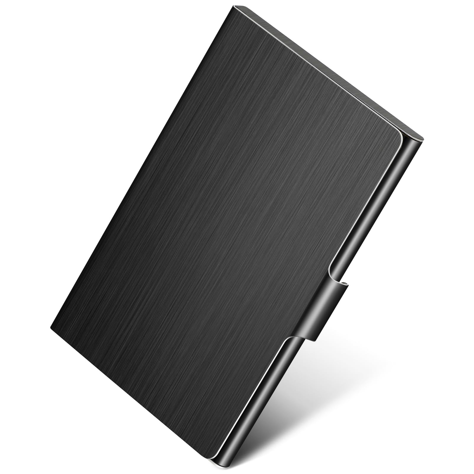 MaxGear Business Card Holder for Men & Women, RFID Pocket Business Card Case, Slim Business Card Wallet, Business Card Holders, Credit Card Holder, 3.7 x 2.3 x 0.3 inches, Stainless Steel, Black