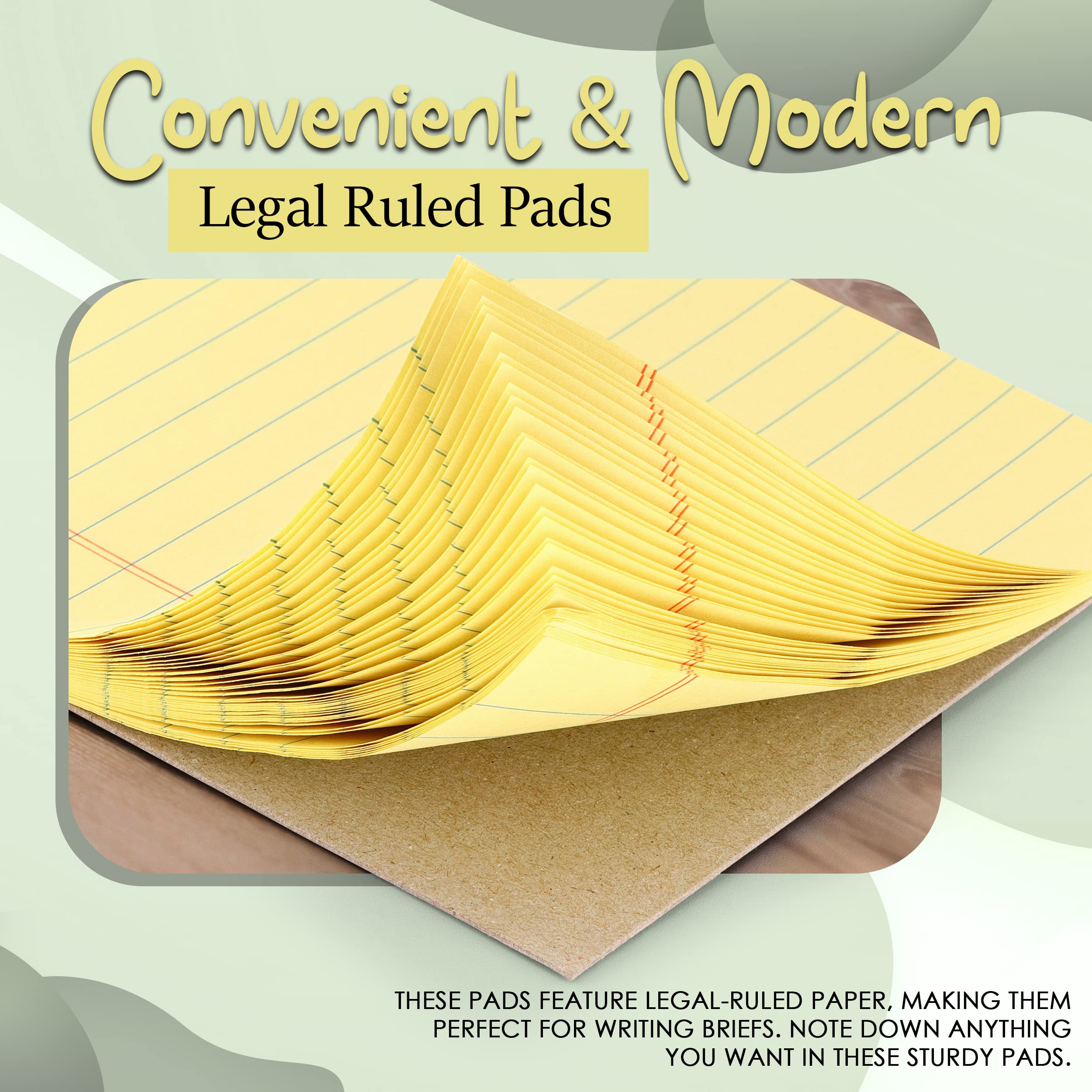 Jr. Legal pad, Small Note Pads Legal Ruled Writing Pad. Perforated Edge. 5" X 8" Canary Yellow, Universal, 50 sheets per Pad (Pack of 6)