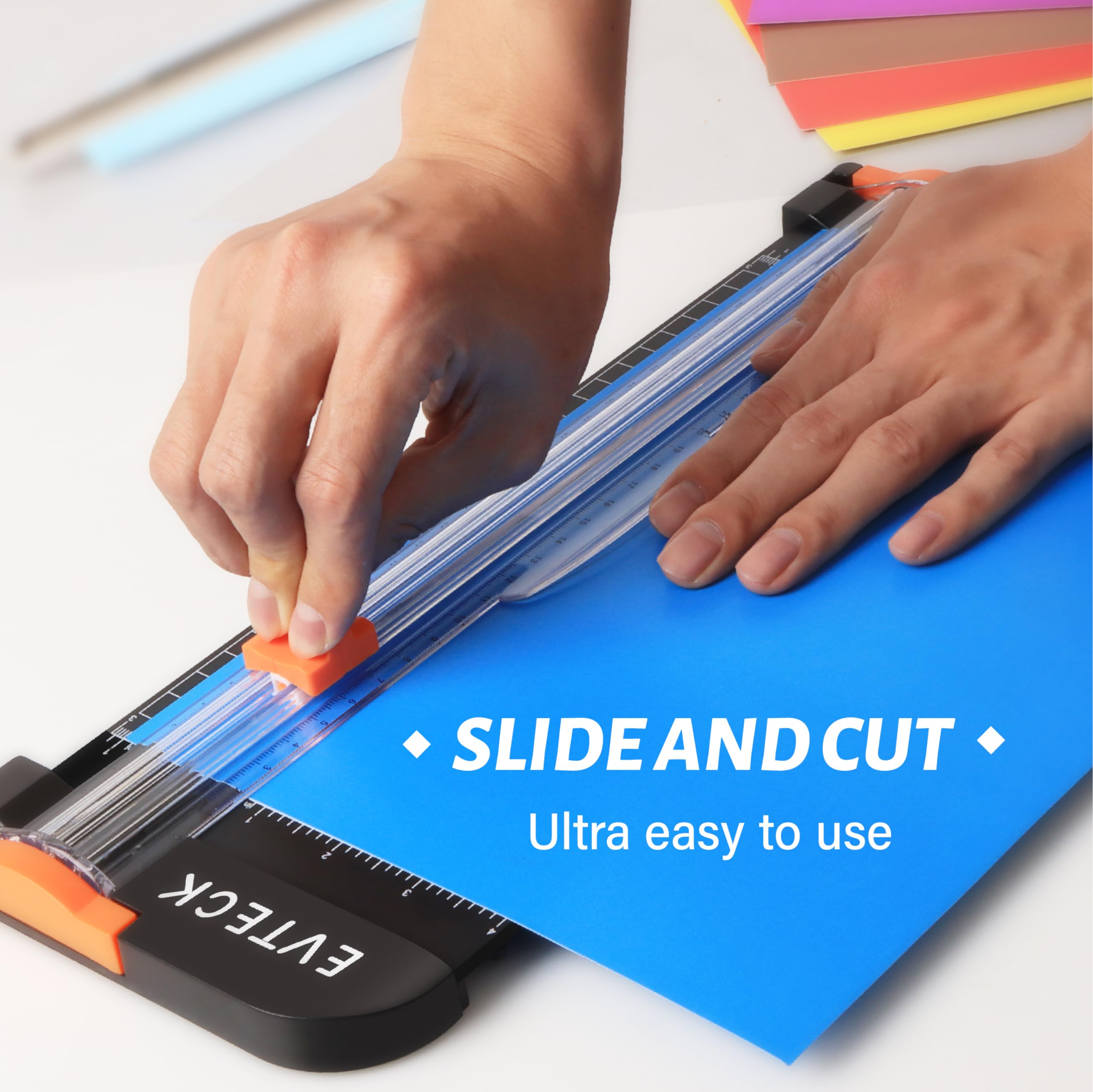 Evteck A4 Paper Cutter 12 Inch Paper Trimmer Scrapbooking Supplies with Automatic Security Safeguard and Side Ruler for Craft Paper, Label, Photo and Cardstock