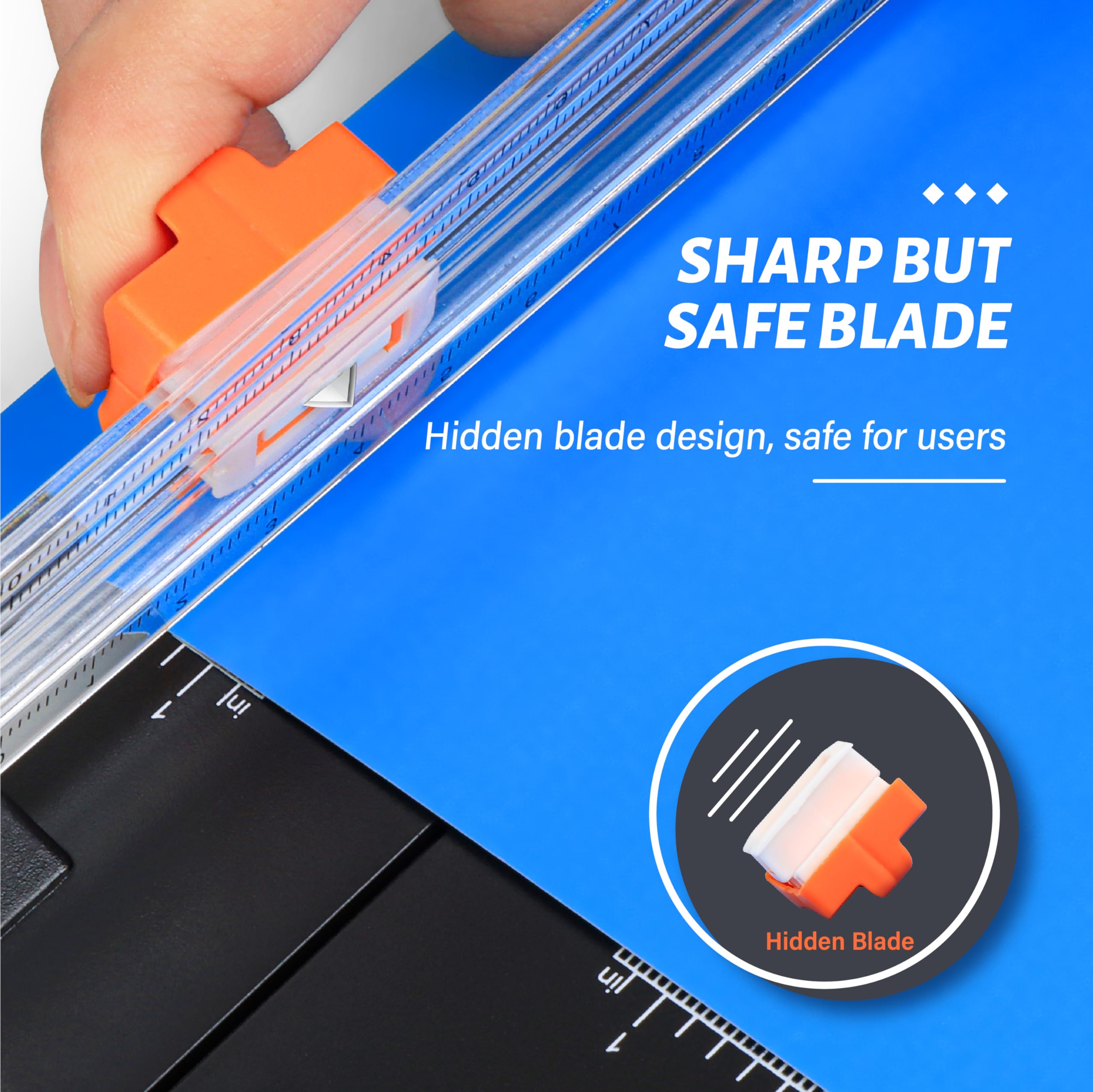 Evteck A4 Paper Cutter 12 Inch Paper Trimmer Scrapbooking Supplies with Automatic Security Safeguard and Side Ruler for Craft Paper, Label, Photo and Cardstock