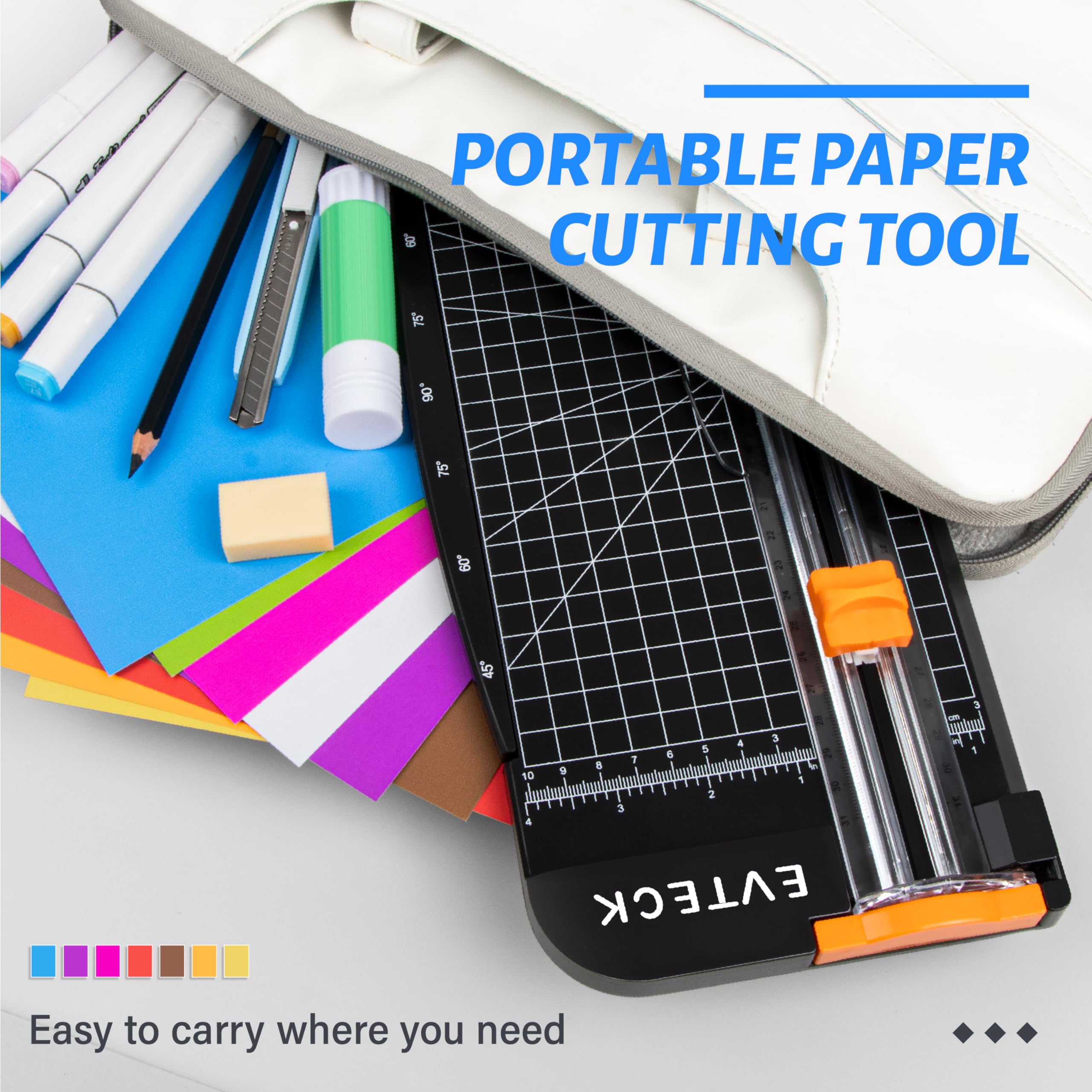 Evteck A4 Paper Cutter 12 Inch Paper Trimmer Scrapbooking Supplies with Automatic Security Safeguard and Side Ruler for Craft Paper, Label, Photo and Cardstock