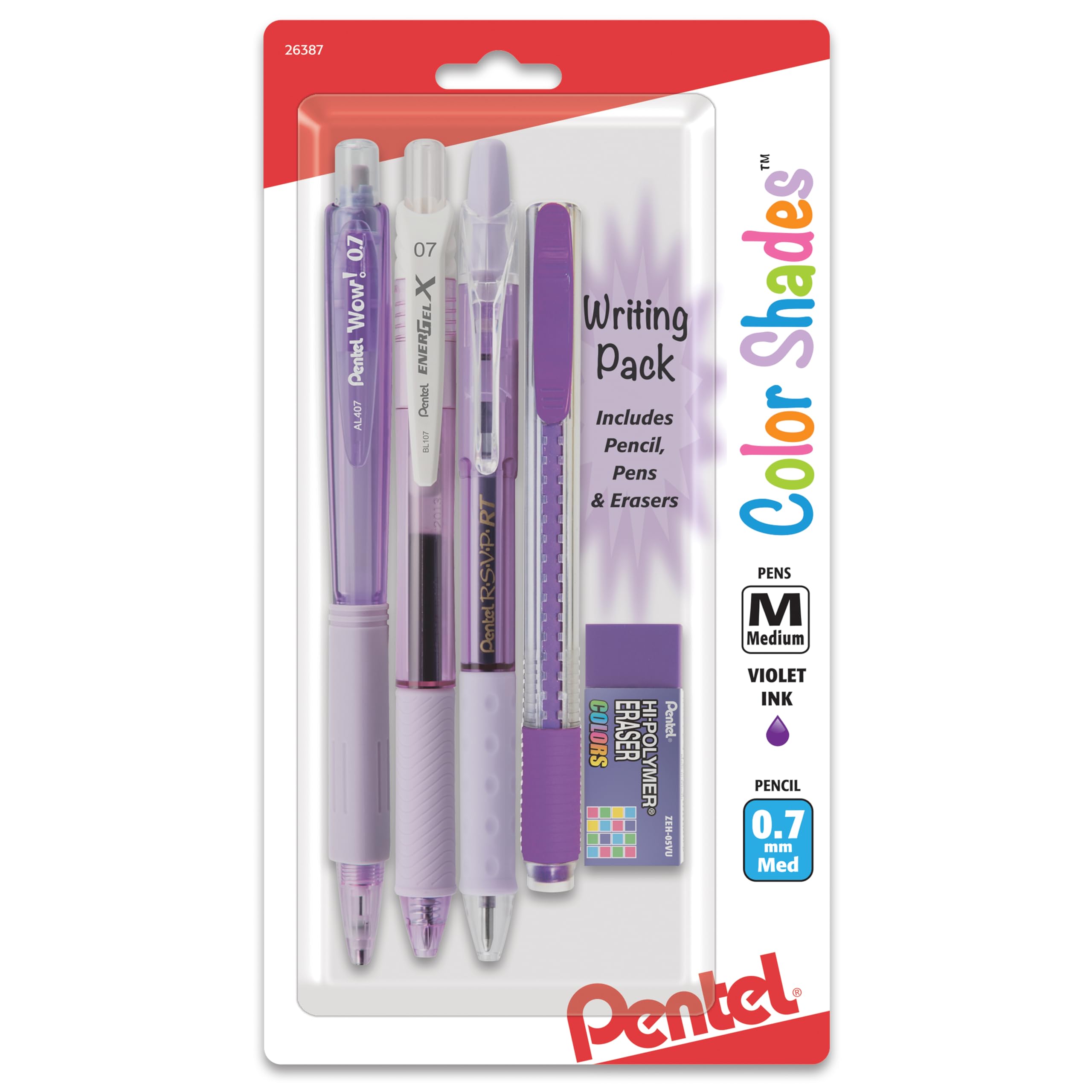 Pentel Color Shades Writing Pack - Pastel Violet (BLBKALZBPV)
