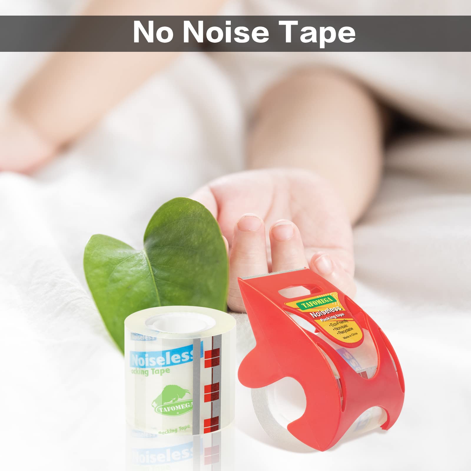 Packing Tape with Dispenser Clear Noiseless Packaging Tape for Shipping Moving Strong Sealing Adhesive Industrial Depot Tapes for Storage 1.96 inch x 33 Yards 1β Core 3 Pack
