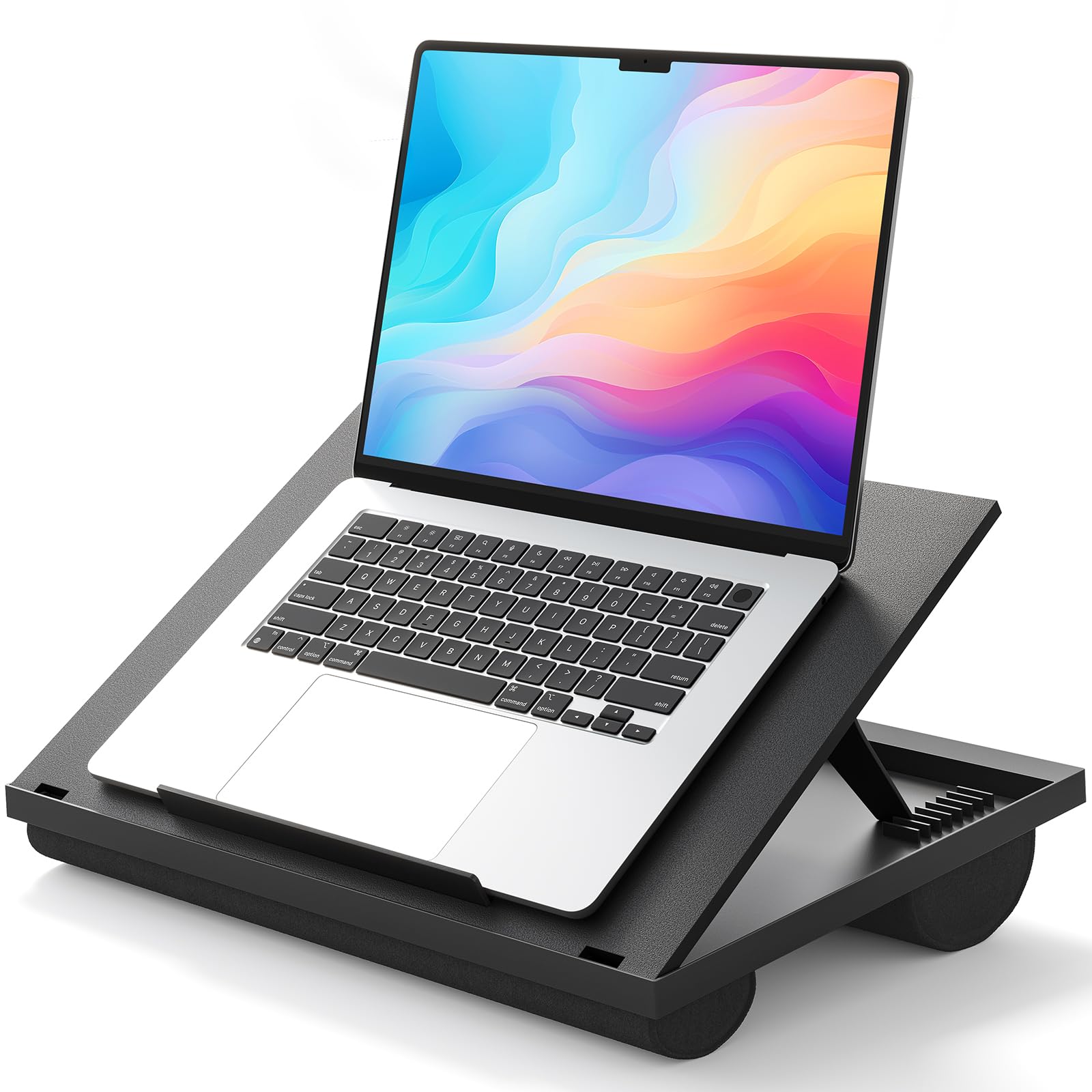 Adjustable Lap Desk - with 8 Adjustable Angles & Dual Cushions Laptop Stand for Car Laptop Desk, Work Table, Lap Writing Board & Drawing Desk on Sofa or Bed by HUANUO