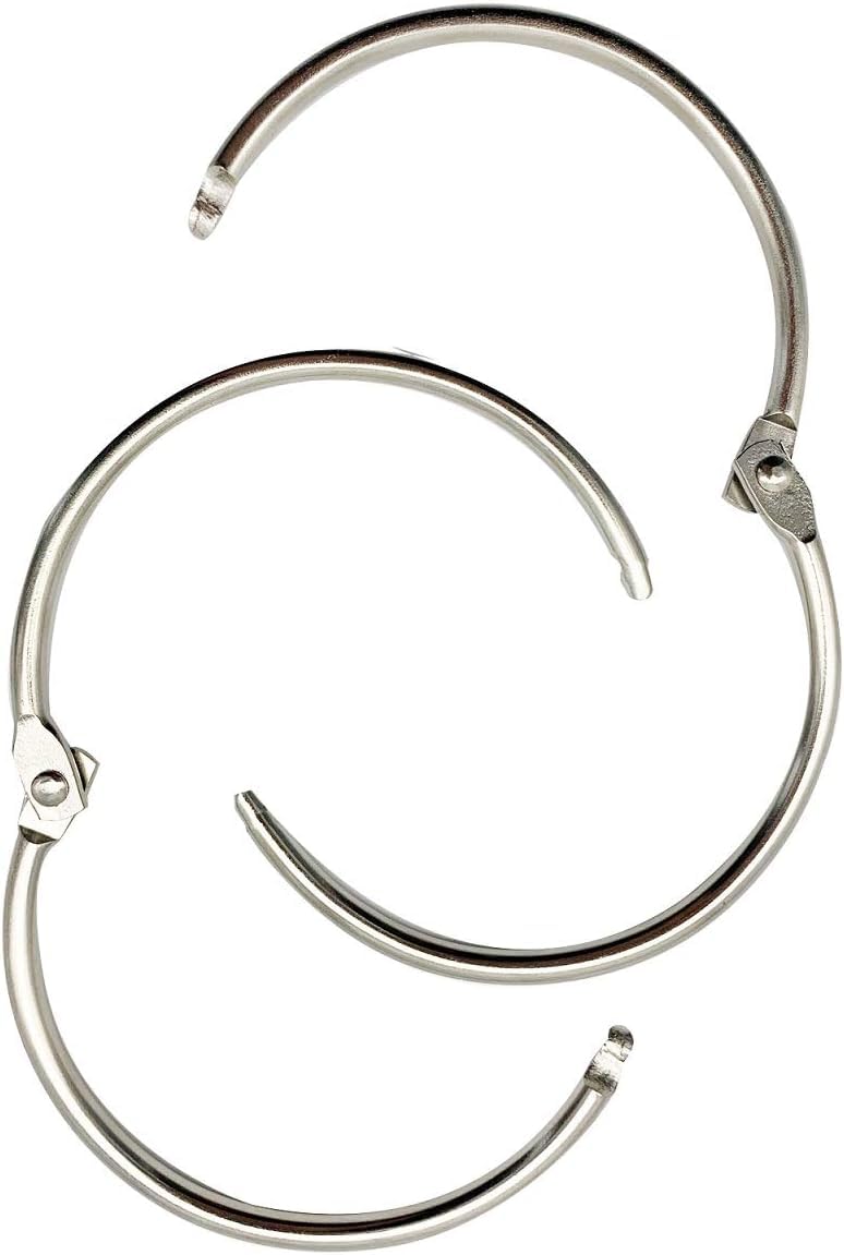 KTOJOY 2 Inch (15 Pack) Loose Leaf Binder Rings, Nickel Plated Steel Binder Rings,Keychain Key Rings, Metal Book Rings,Silver, for School, Home, or Office