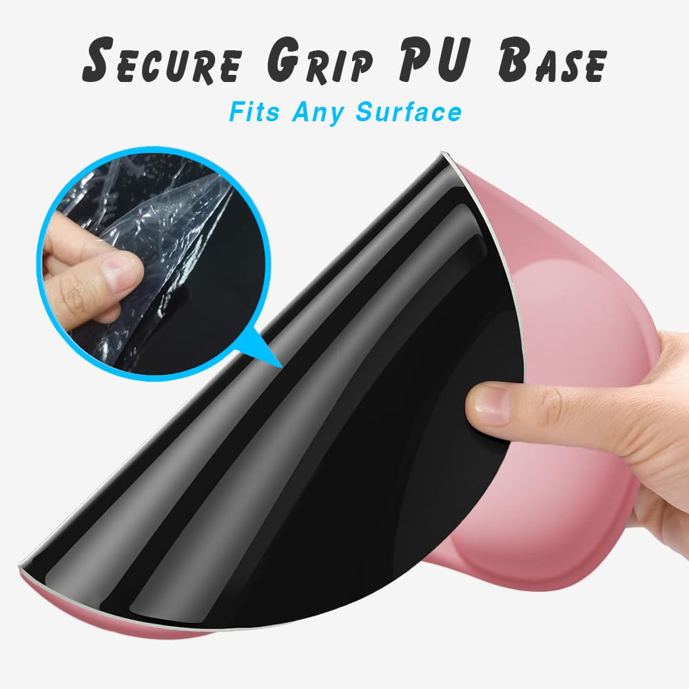 Office Mousepad with Gel Wrist Support - Ergonomic Gaming Desktop Mouse Pad Wrist Rest - Design Gamepad Mat Rubber Base for Laptop Computer (01Pink)