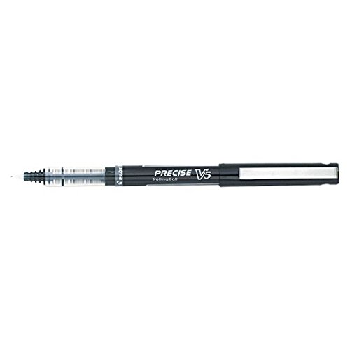 PILOT Precise V5 Stick Liquid Ink Rolling Ball Stick Pens, Extra Fine Point (0.5mm) Black Ink, 4-Pack (26002)
