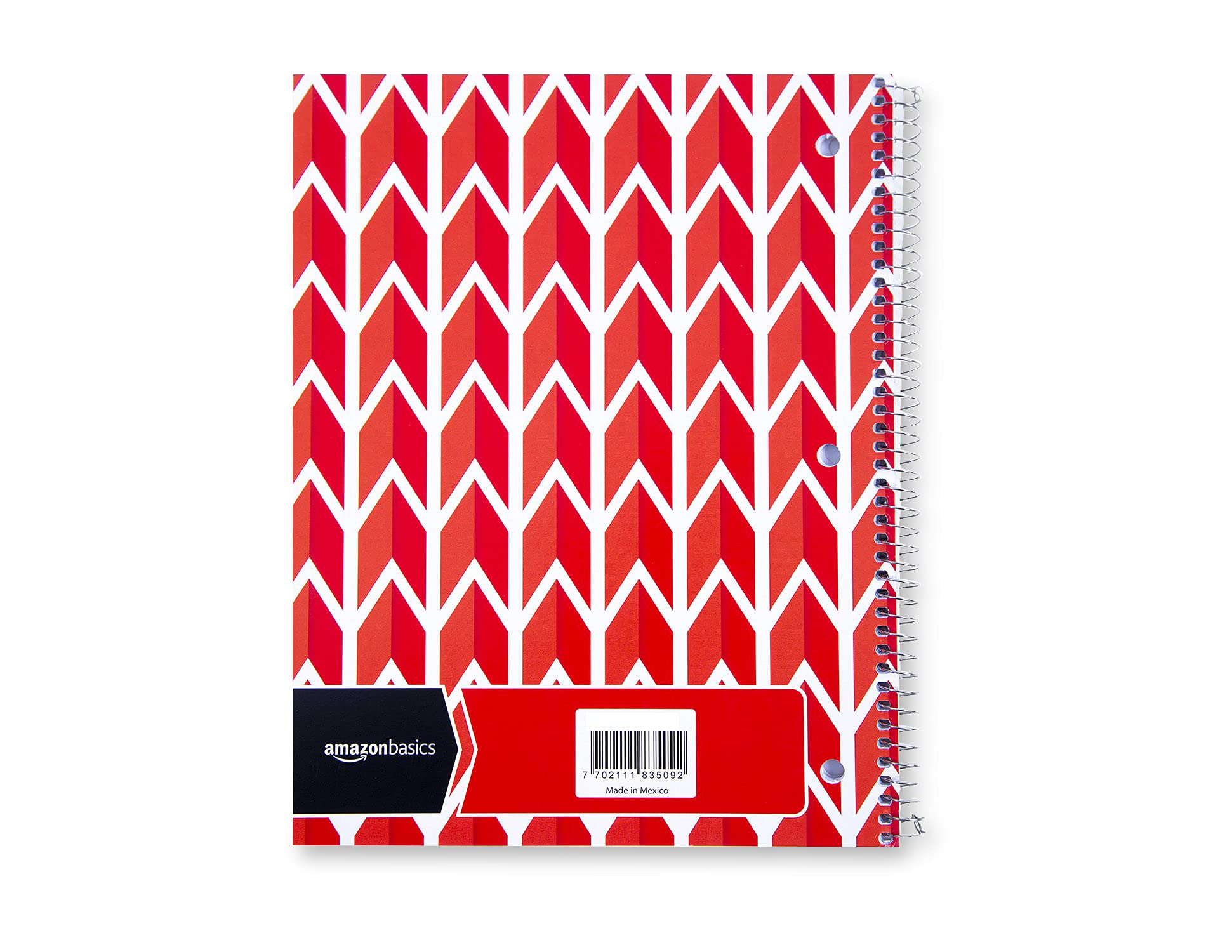 Amazon Basics College Ruled Wirebound Spiral Notebook, 70-Sheet - 5-Pack, Assorted Solid Colors