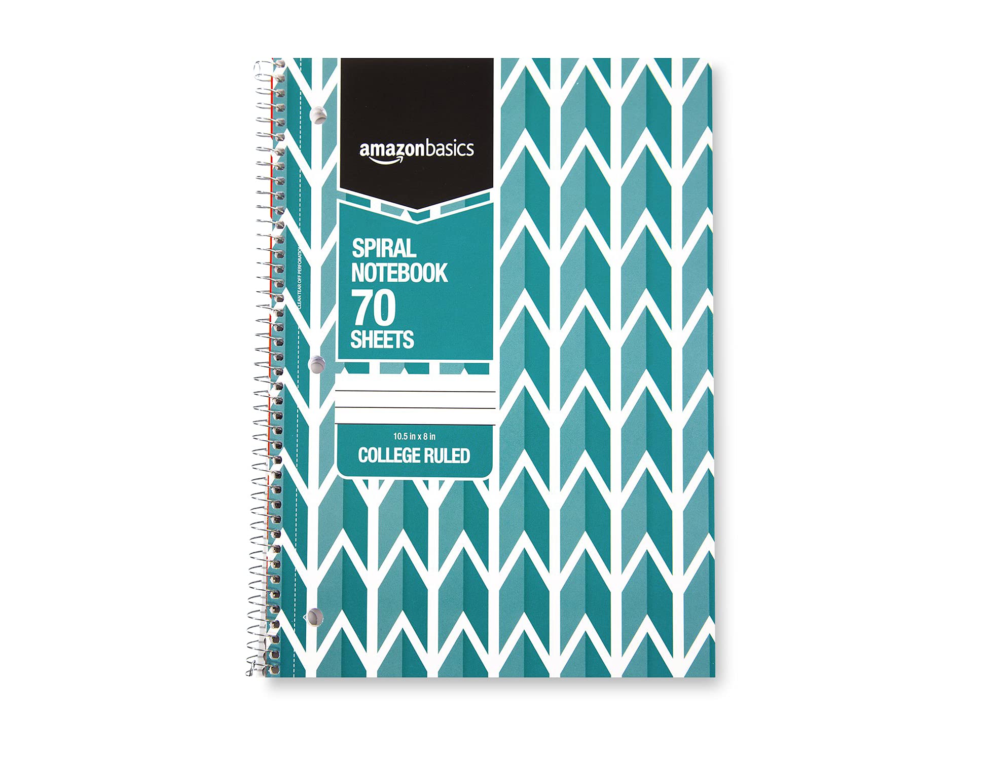 Amazon Basics College Ruled Wirebound Spiral Notebook, 70-Sheet - 5-Pack, Assorted Solid Colors