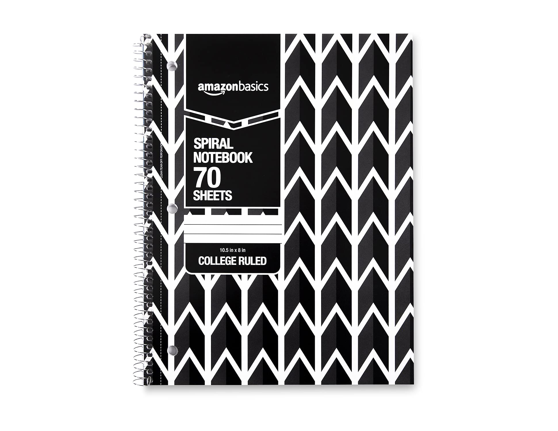 Amazon Basics College Ruled Wirebound Spiral Notebook, 70-Sheet - 5-Pack, Assorted Solid Colors