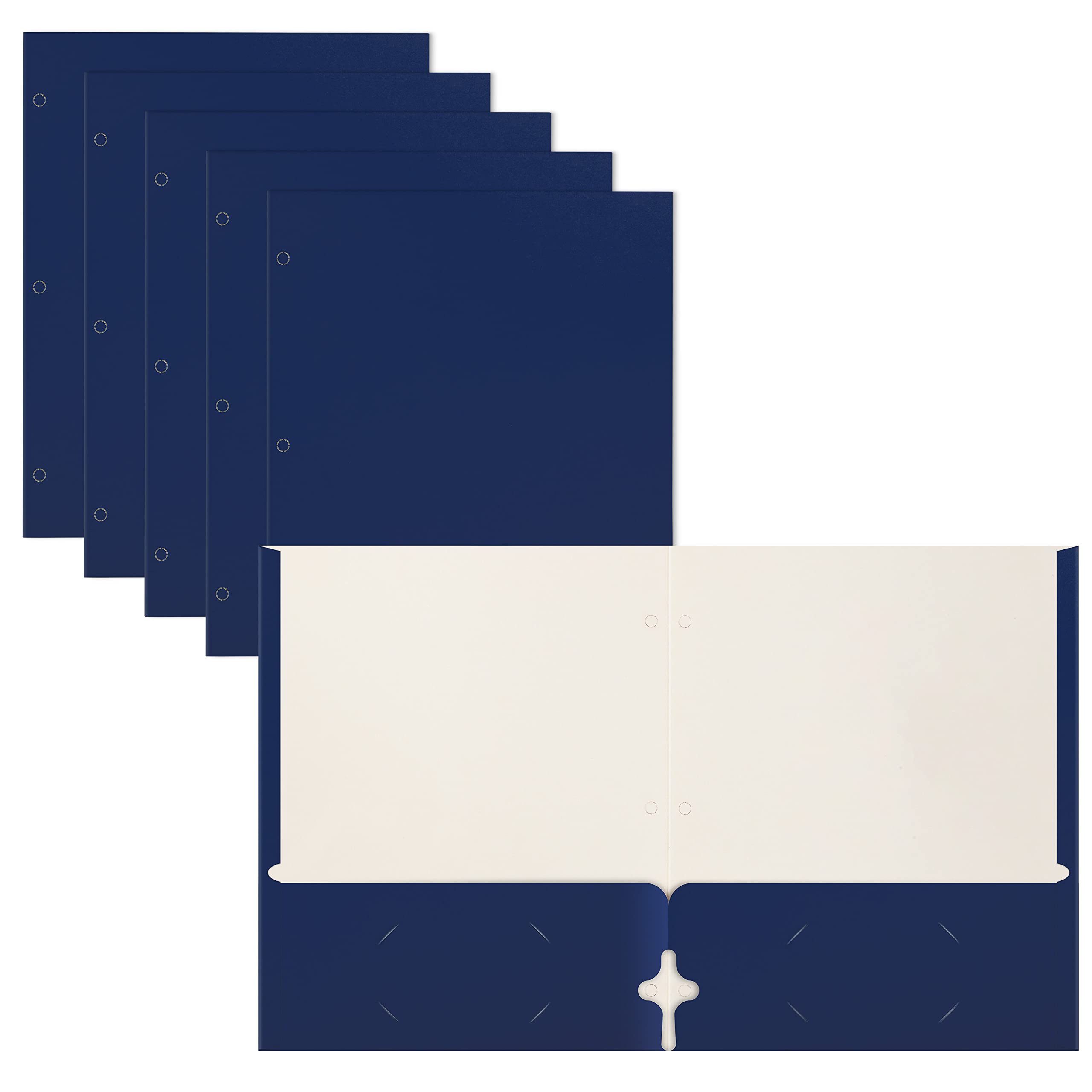Two Pocket Portfolio Folders, 50-Pack, Blue, Letter Size Paper Folders, by Better Office Products, 50 Pieces, Blue