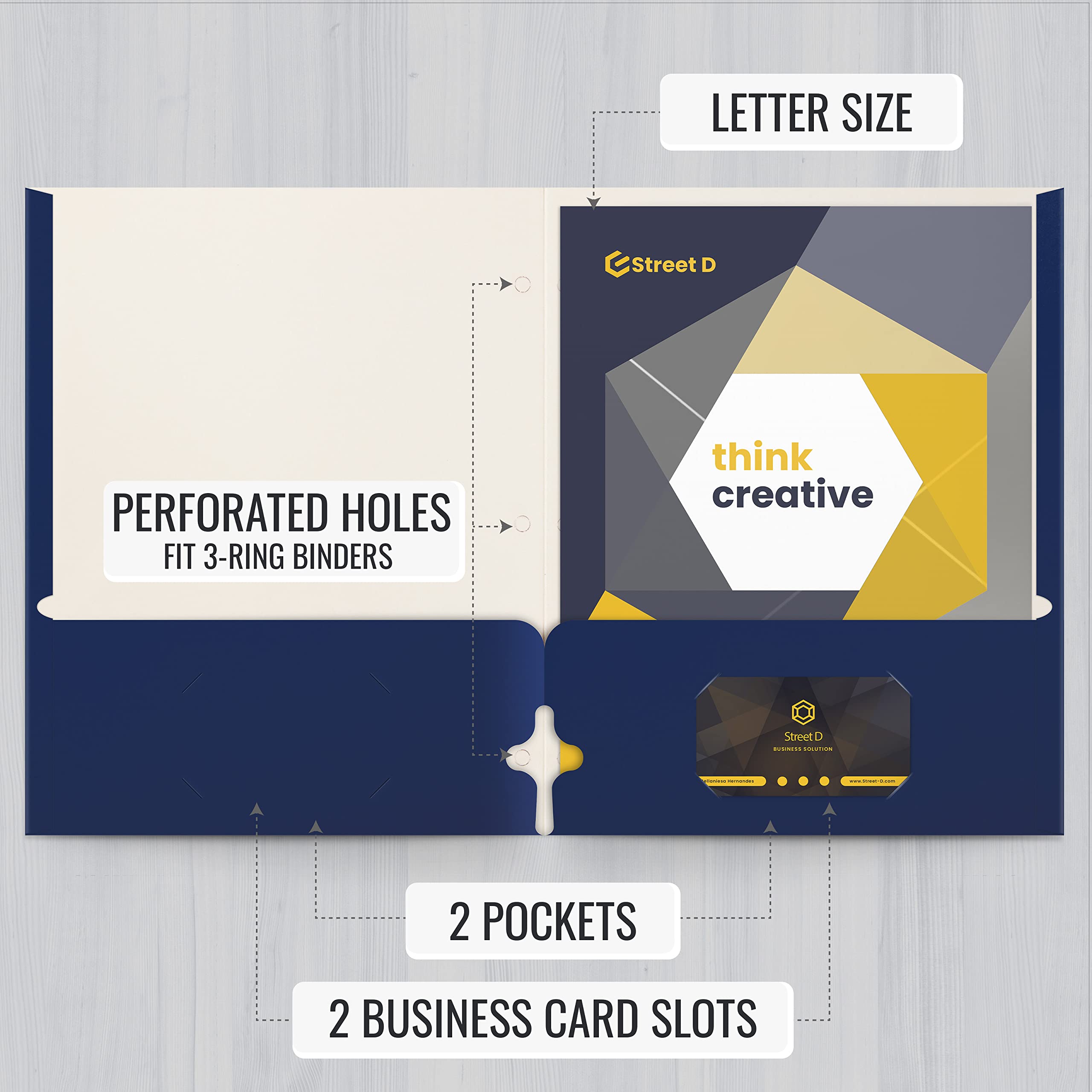 Two Pocket Portfolio Folders, 50-Pack, Blue, Letter Size Paper Folders, by Better Office Products, 50 Pieces, Blue