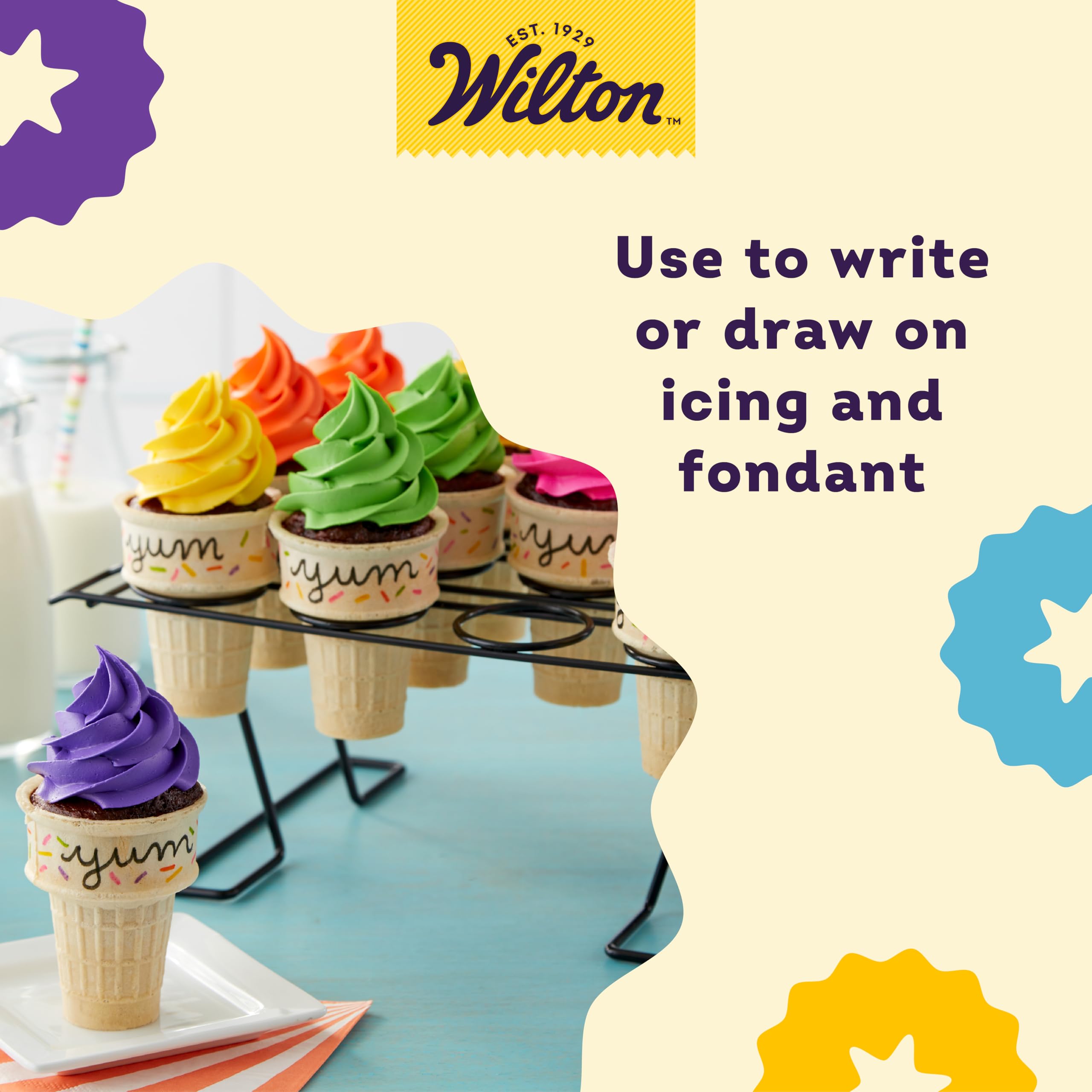 Wilton 609-1192 Black Food Writer Edible Ink Markers, 2 Count (Pack of 1)