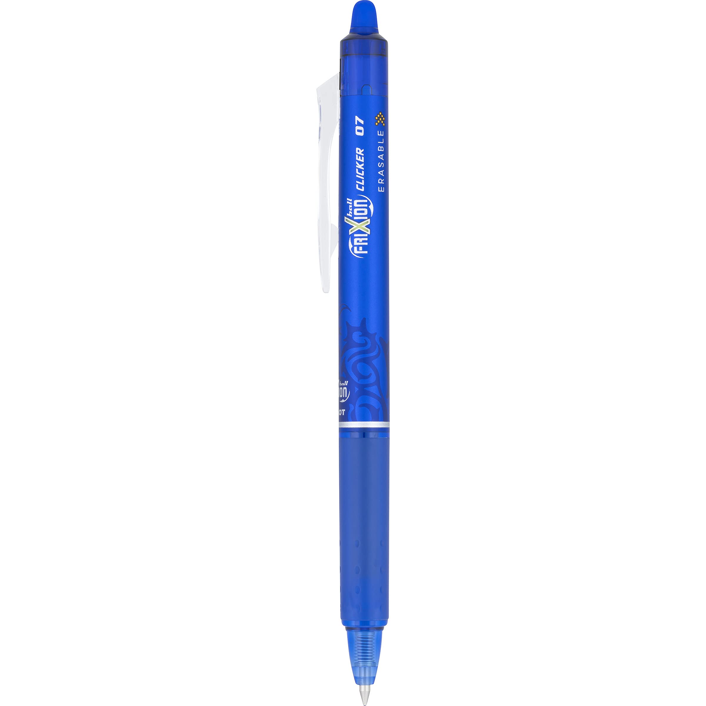 PILOT 6 Pack (3 Black & 3 Blue Ink Pens Included) + 4 Bonus Refills - Frixion Clicker Erasable Retractable Gel Pen - Fine Point 0.7 mm Used for Rocketbook & Notebook