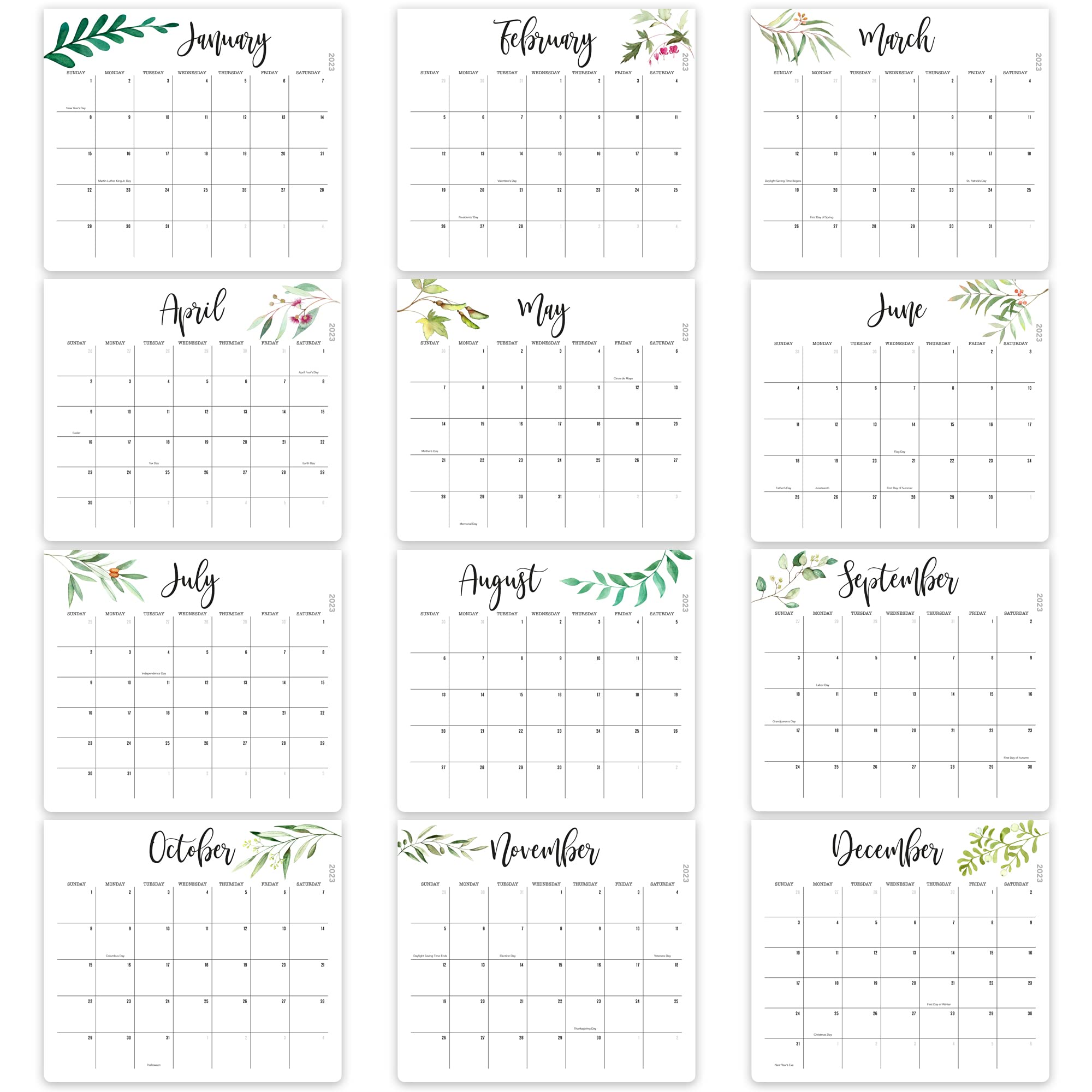 Beautiful 2023 Magnetic Calendar for Fridge - Runs Until July 2024 - The Perfect Monthly Calendar With Greenery Designs for Easy Planning