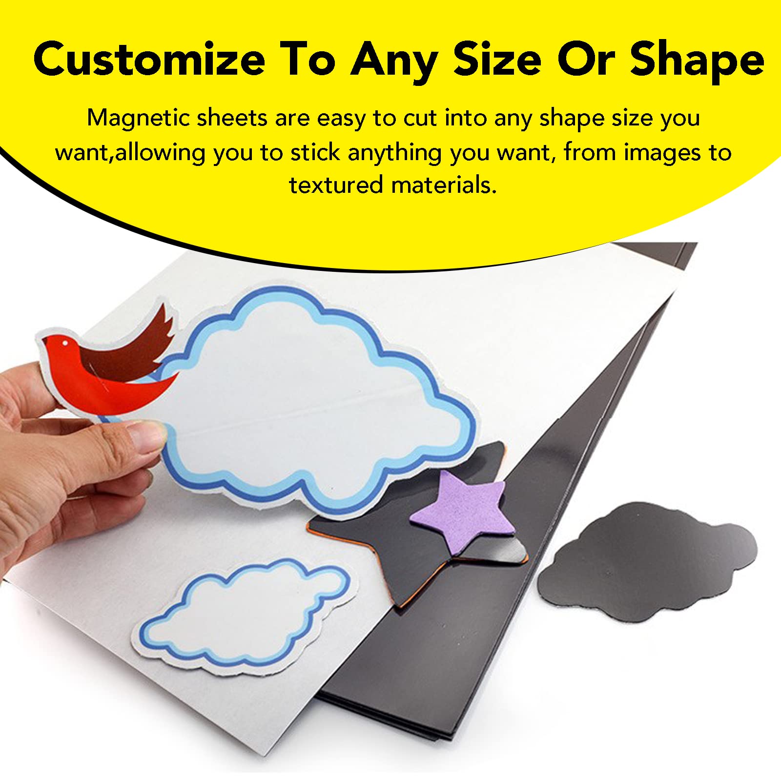 DIYMAG Magnetic Adhesive Sheets,|4" x 6"|,10 Pack Cuttable Magnetic Sheets,Flexible magnet sheets with adhesive for Crafts,Photos,Easy Peel and Stick