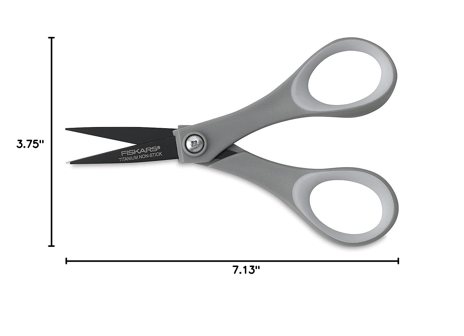 Fiskars 154110-1001 Non-stick Titanium Softgrip Detail Scissors, 5 Inch , Grey