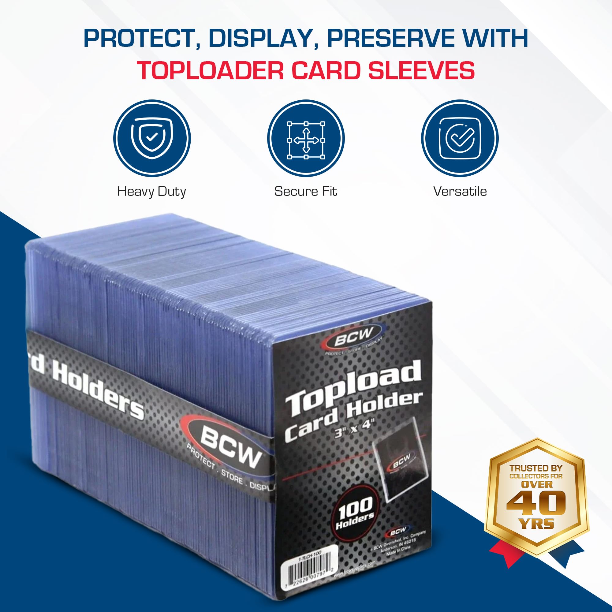 BCW 1-TLCH-100 3X4 Topload Card Holder - Standard