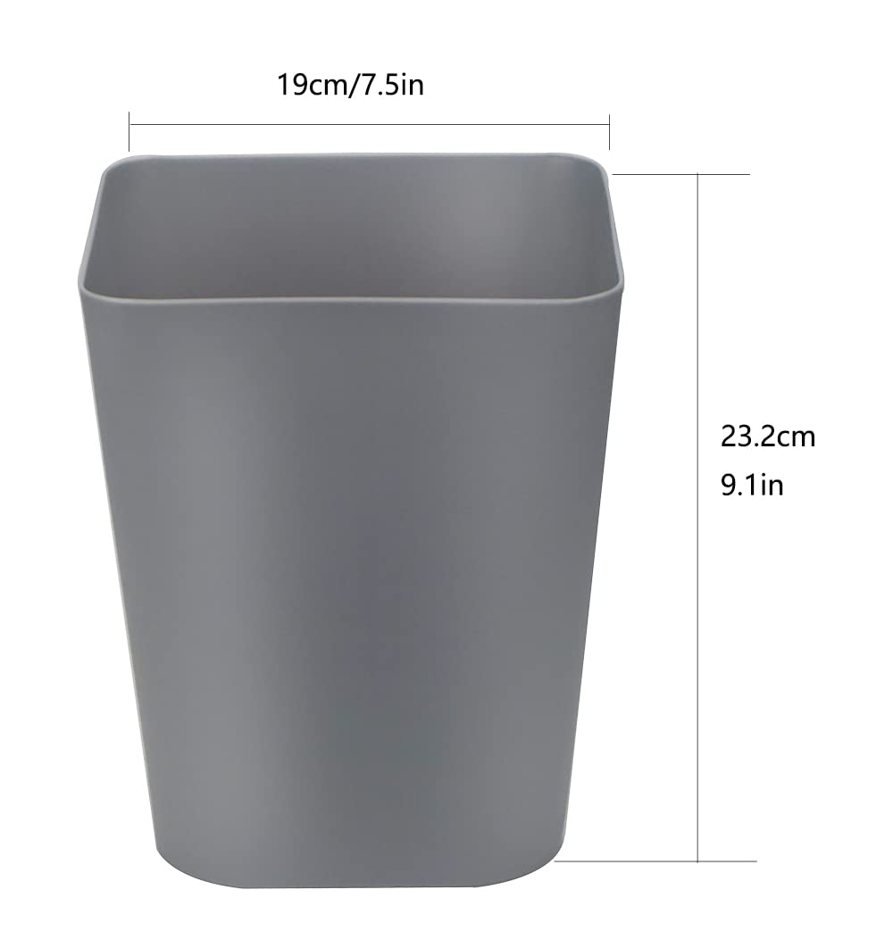 Feiupe 1.6 Gallon Small Trash Can Wastebasket for Kitchen Office Bathroom,Pack of 2(1.6 Gallon(2 Pack), White+Gray)