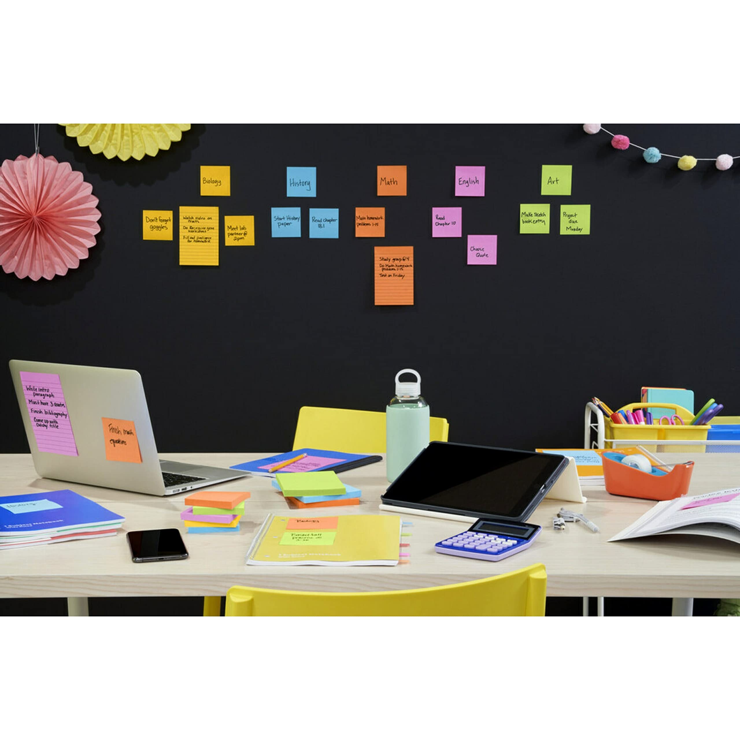 Post-it Super Sticky Notes, 4x4 in, 6 Pads, 2x the Sticking Power, Energy Boost, Bright Colors (Orange, Pink, Blue, Green), Recyclable(675-6SSAN)