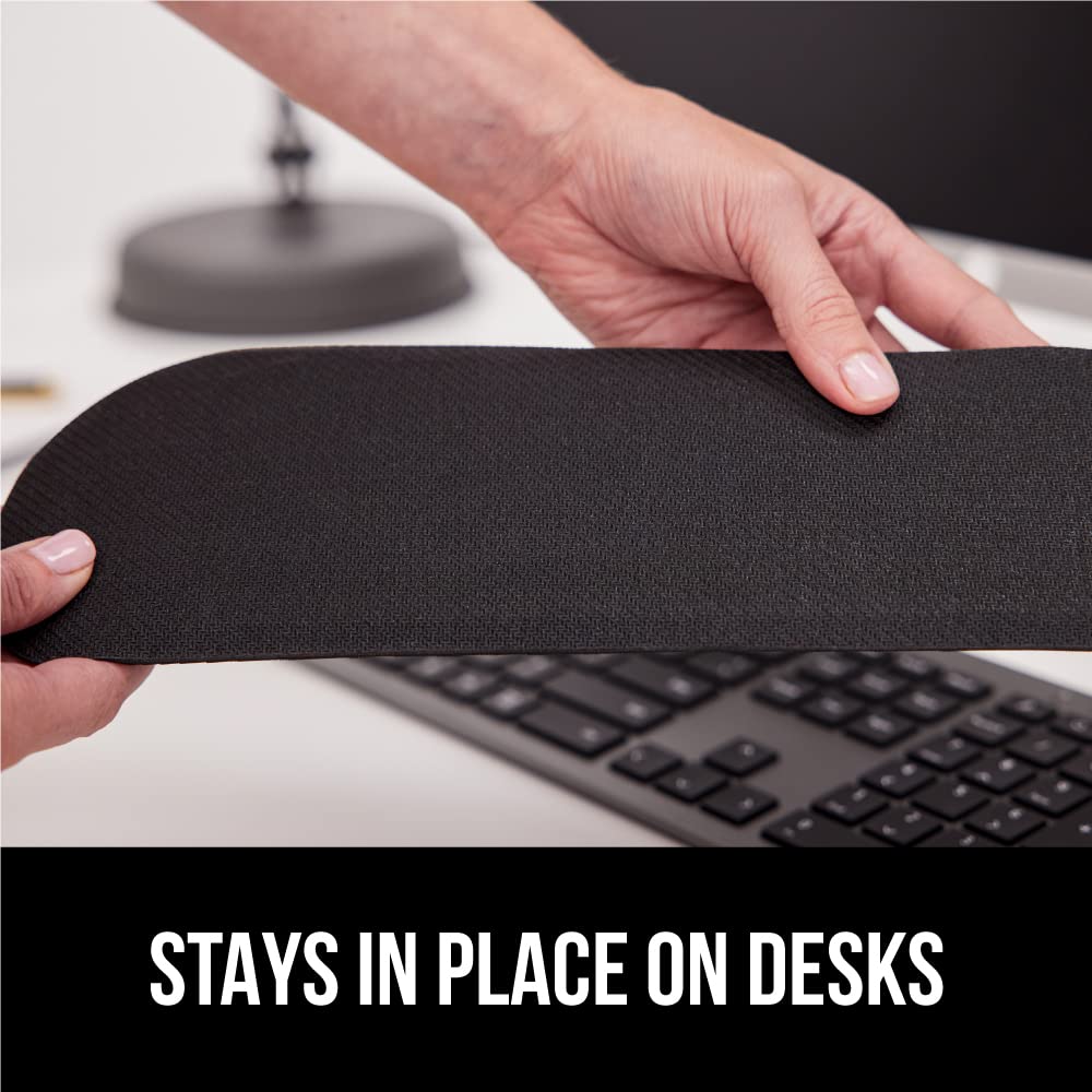 Gorilla Grip Soft Gel Memory Foam Ergonomic Wrist Rest, Slip Resistant, Comfortable Keyboard and Mouse Pad Cushion Set, Typing Pain Relief, Support for Office Computer Desks, Laptops, Gaming, Black