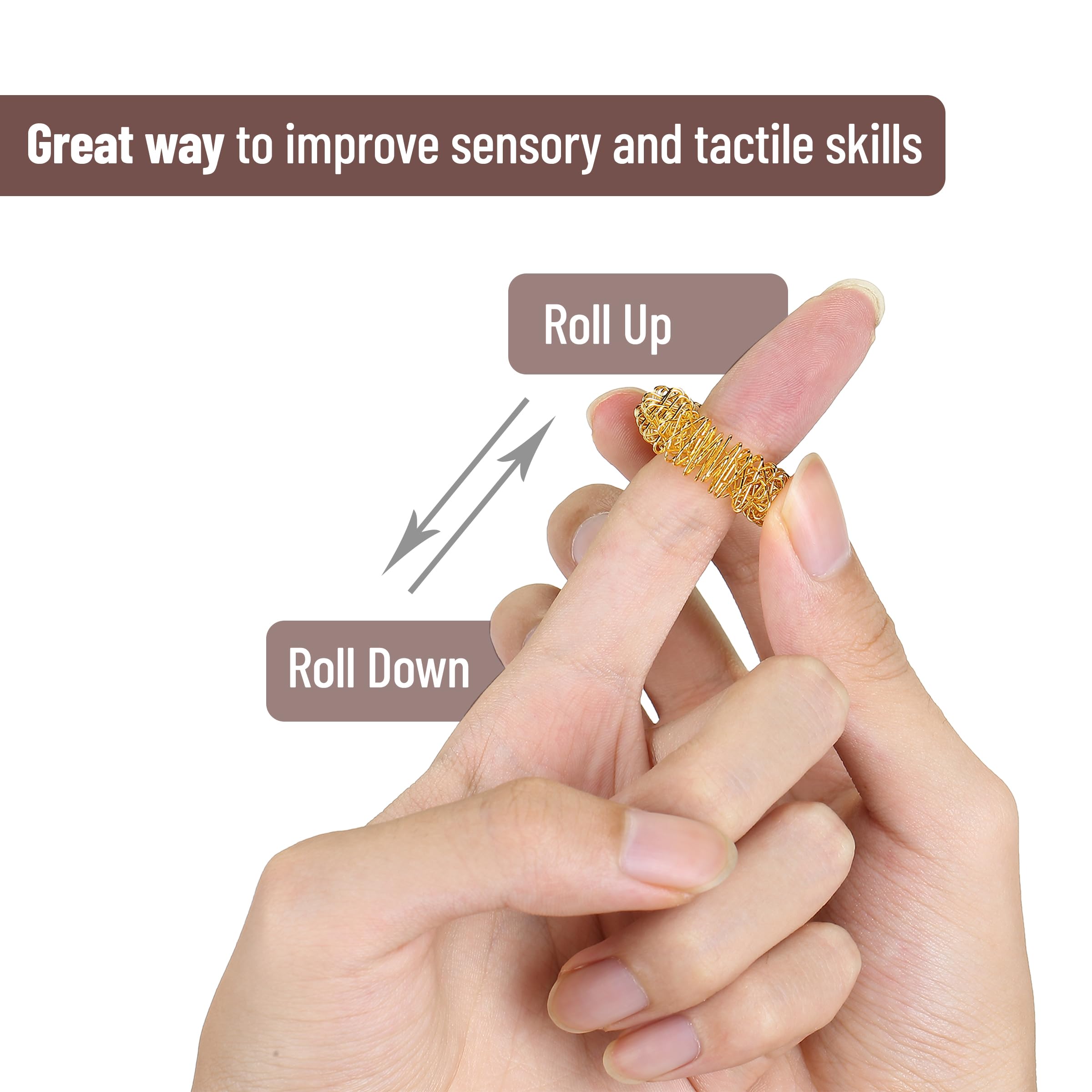 Mr. Pen- Spiky Sensory Rings, 10 Pack, Stress Relief Fidget Sensory Toys, Fidget Rings, Fidget Ring for Anxiety, Stress Relief Rings, Massager for Fidget ADHD Autism, Silent Stress Reducer Ring
