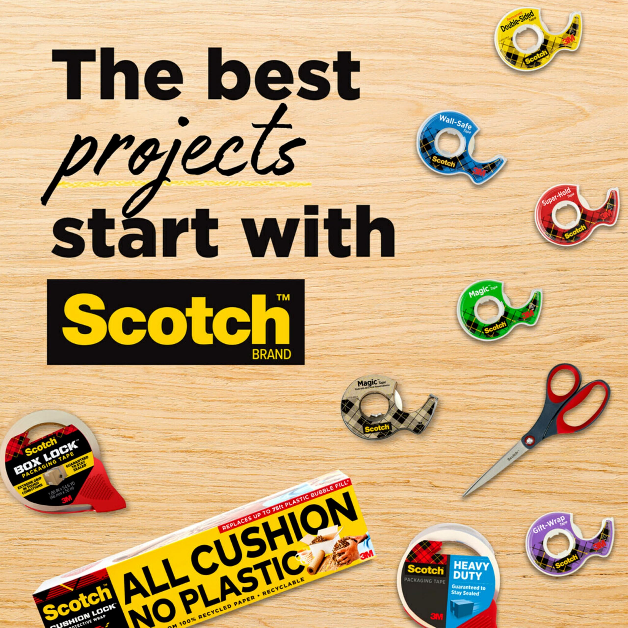 Scotch Super-Hold Tape, 4 Rolls, Transparent Finish, 50% More Adhesive, Trusted Favorite, 3/4 x 650 Inches, Dispensered (4198)