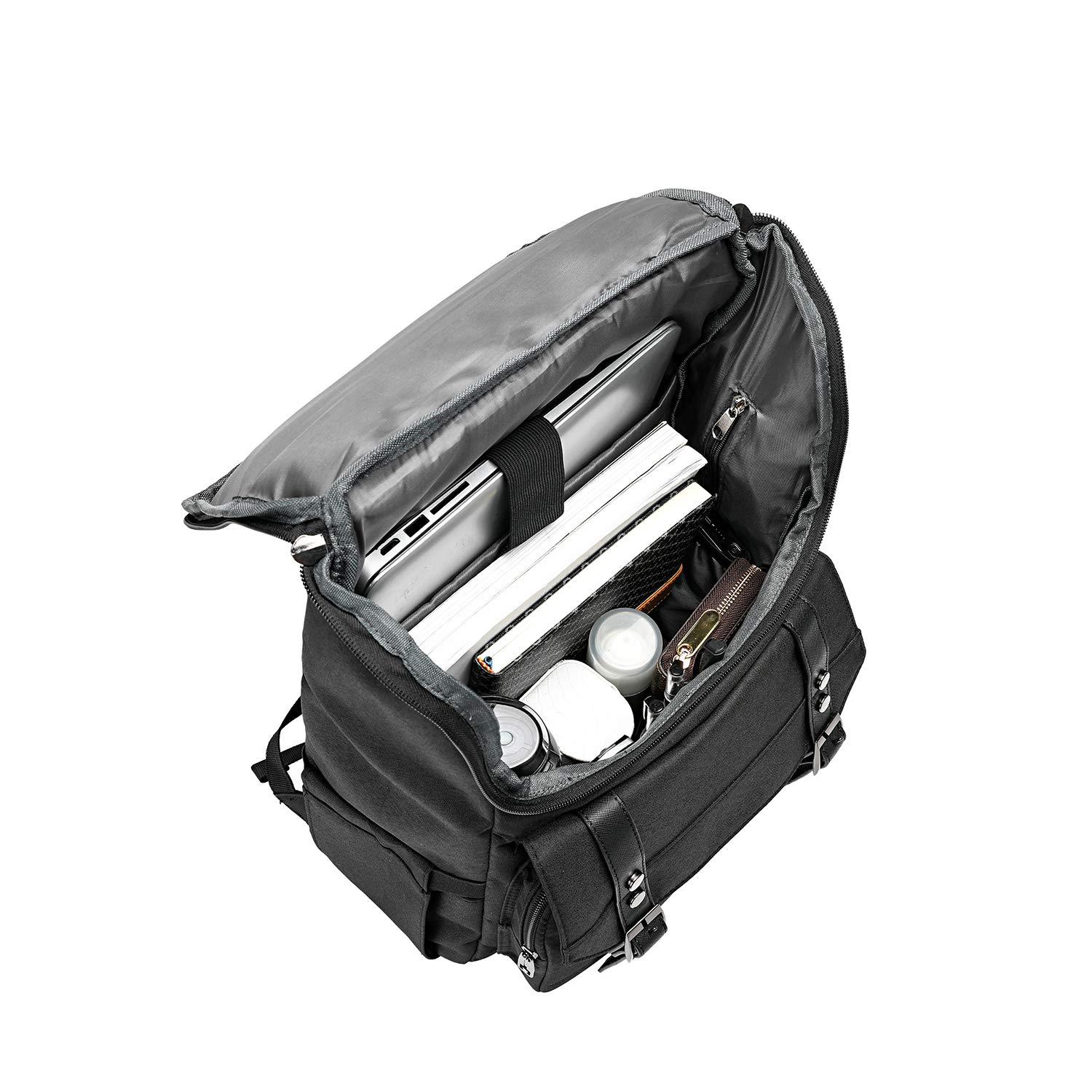 Vintage Backpack Travel Laptop Backpack with usb Charging Port for Women & Men School College Students Backpack Fits 15.6 Inch Laptop Black