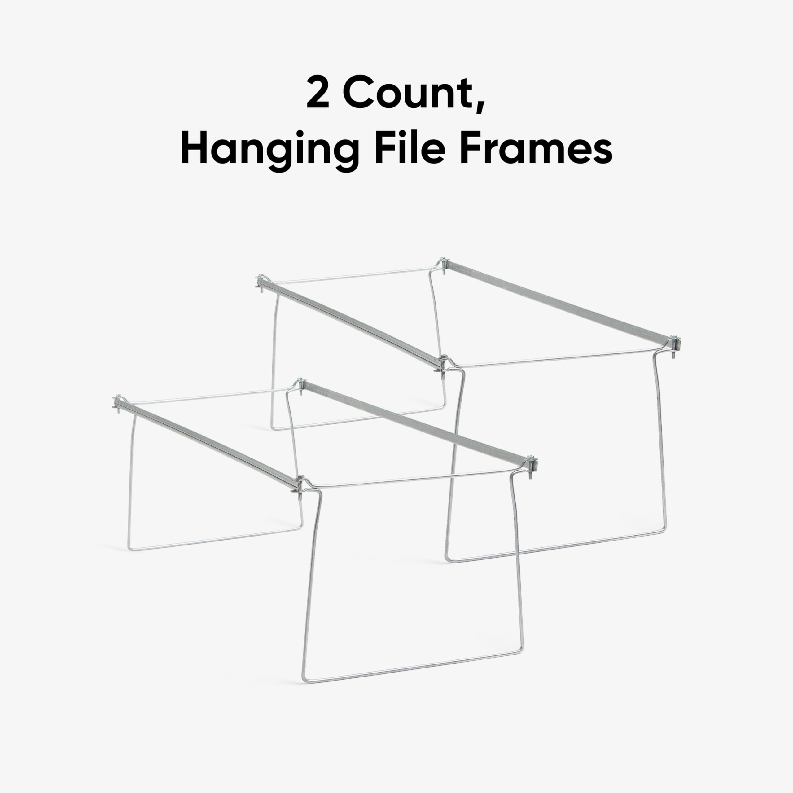 Smead Steel Hanging File Folder Frame, Letter Size, Gray, Adjustable Length 23" to 27", 2 per Pack (64872)