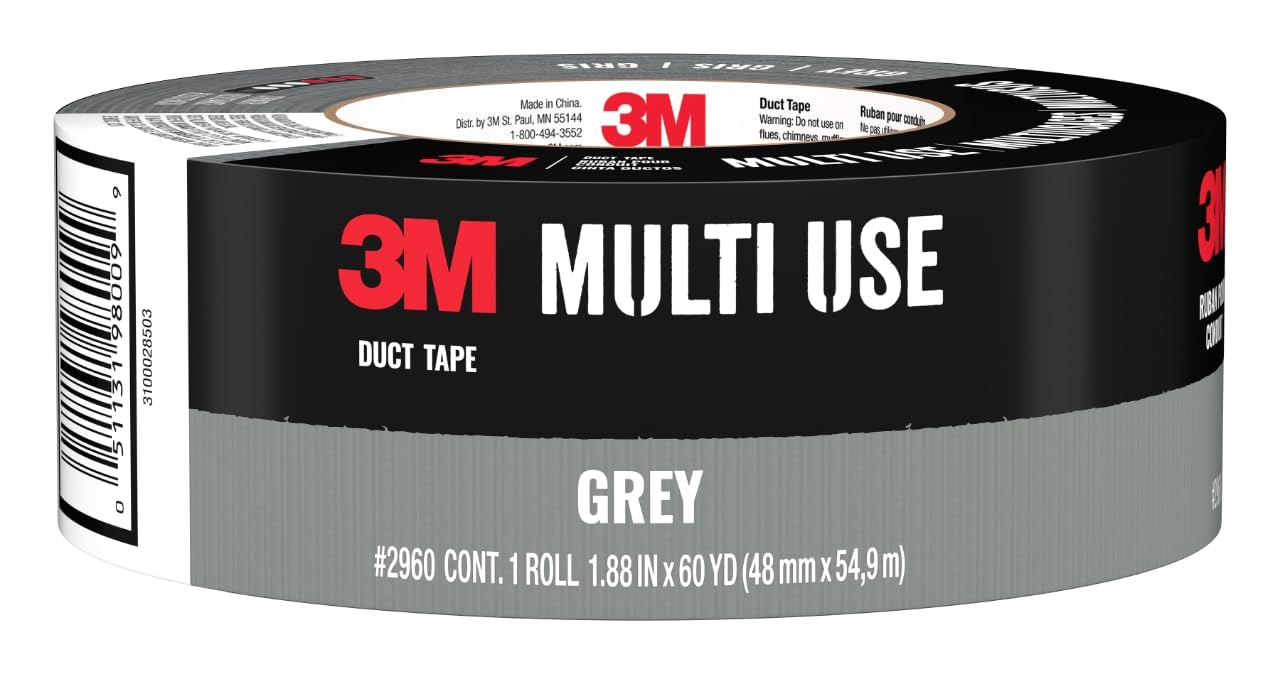 3M Multi-Use Duct Tape for Home & Shop, 1.88 inches by 60 yards, 2960-A, 1 roll