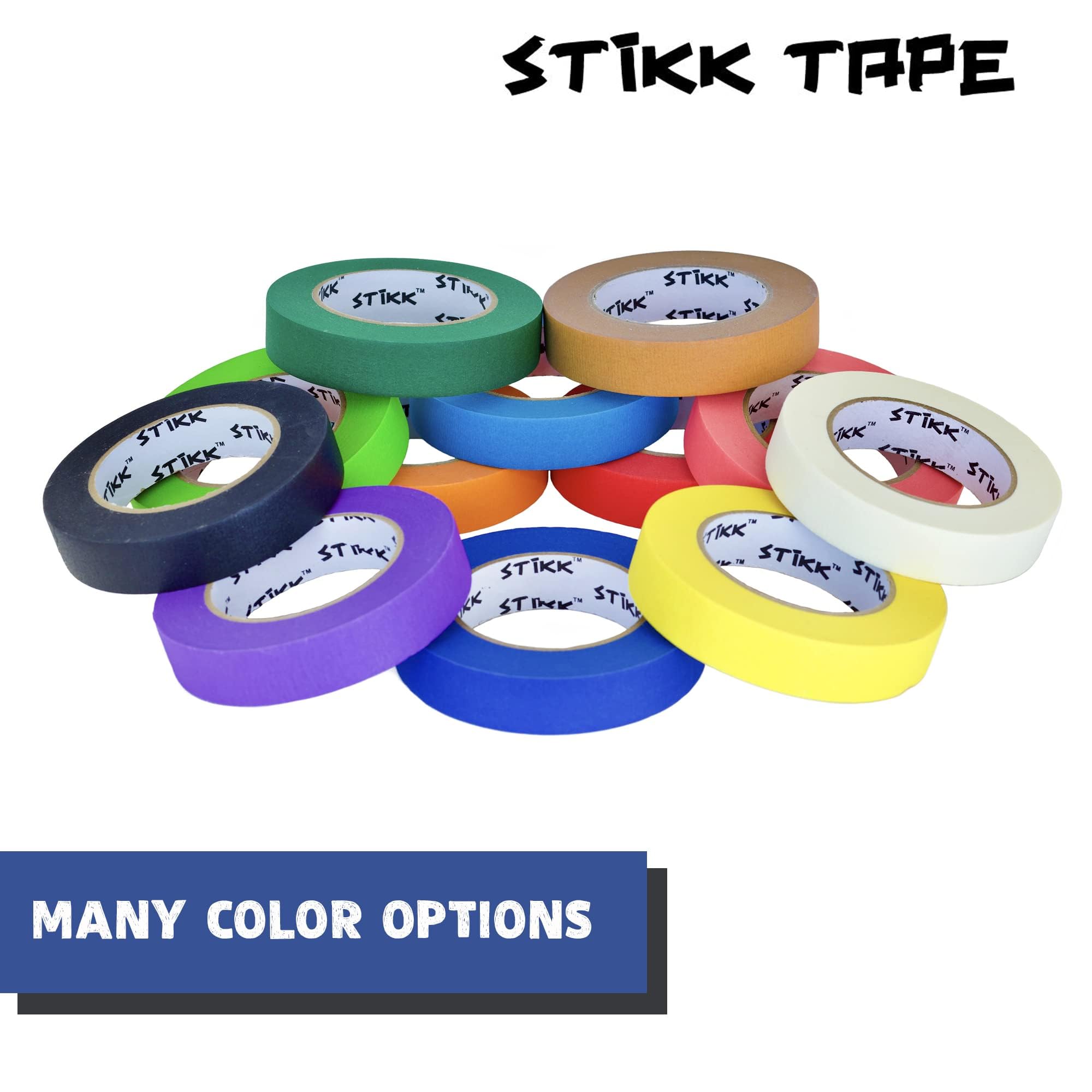 3pk 1" x 60yd STIKK Blue Painters Tape 14 Day Clean Release Trim Edge Finishing Tape (.94 in 24MM) (3 Pack)