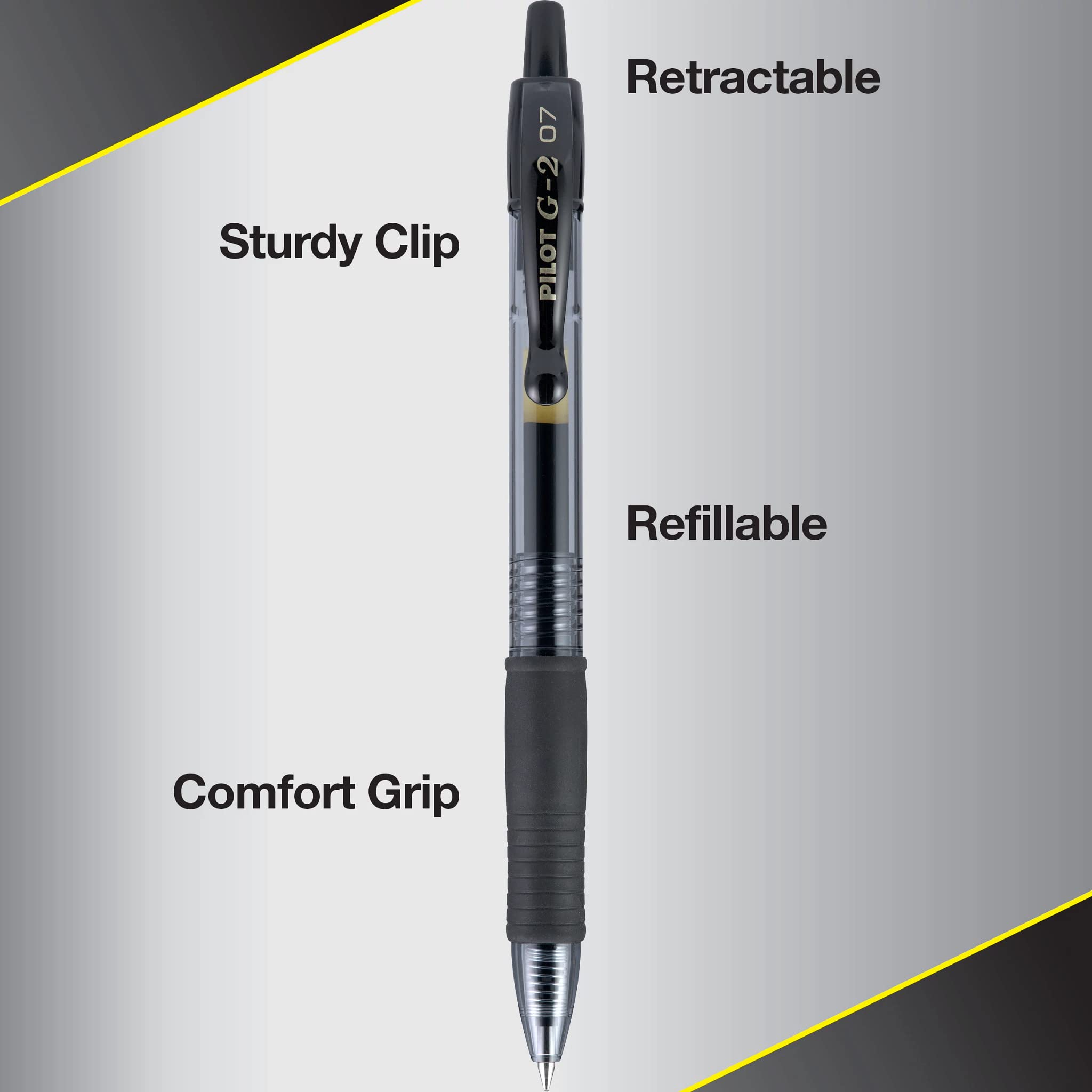 PILOT G2 Premium Refillable and Retractable Rolling Ball Gel Pens, Fine Point, Black Ink, 14-Pack (15358)