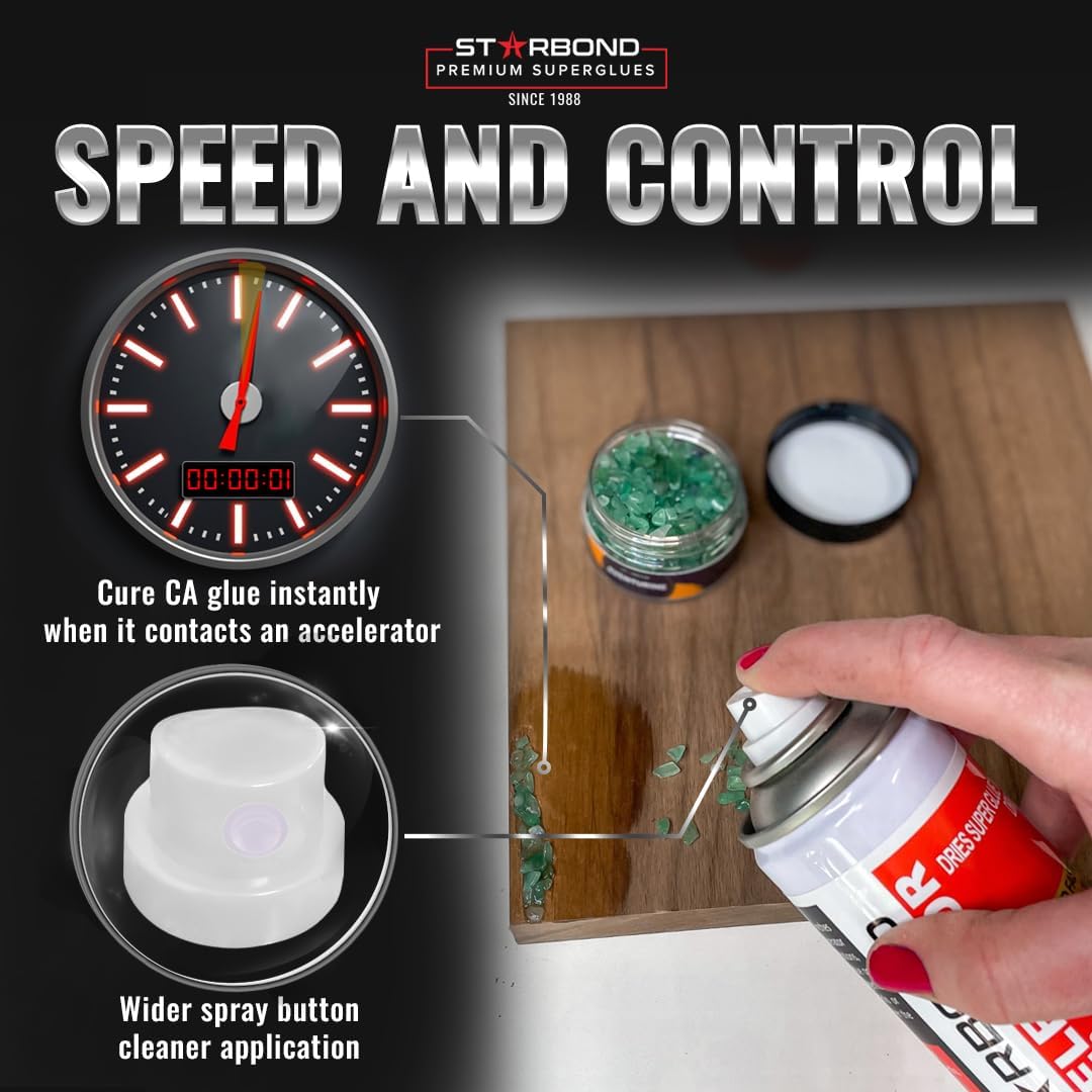 Starbond CA Glue Accelerator - Instantly Dries Super Glue (6 Ounce)