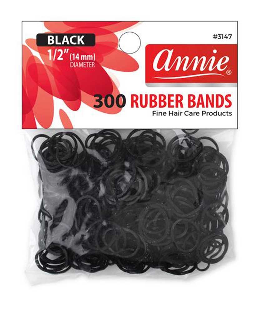 Annie Rubber Bands 300Ct Black