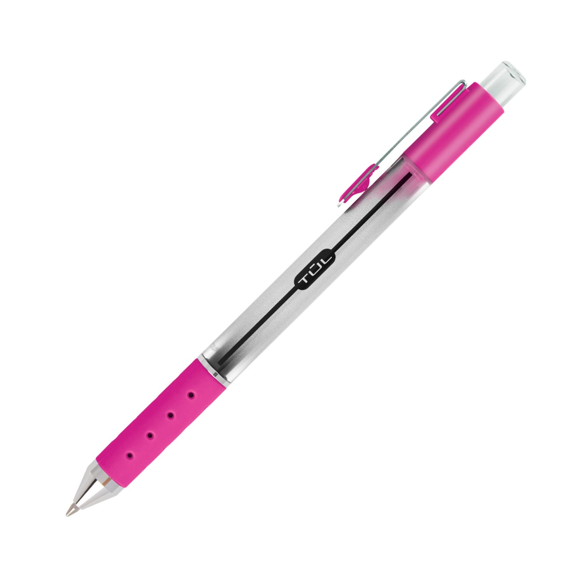 TUL Retractable Gel Pens, Bullet Point, 0.7 mm, Gray Barrel, Assorted Standard And Bright Ink Colors, Pack Of 14