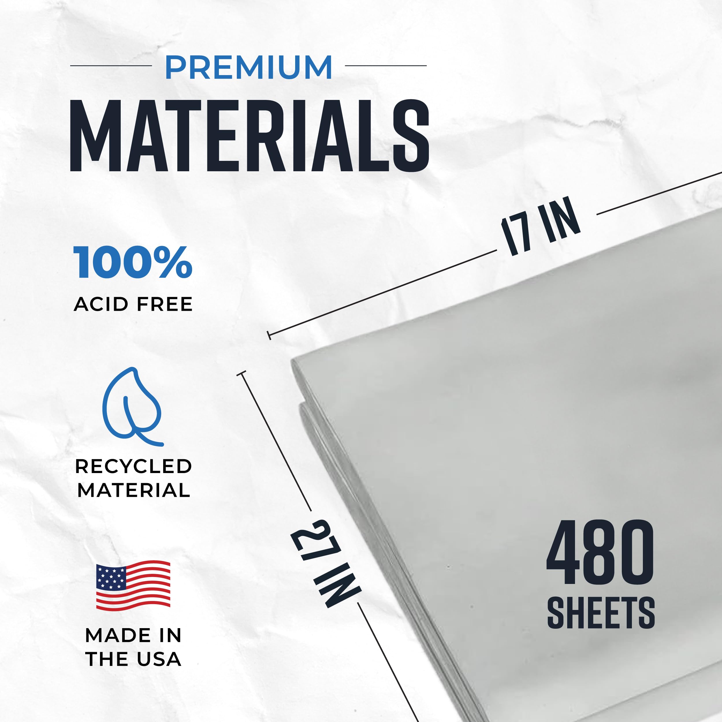 Packing Paper Sheets for Moving - 15lb - 480 Sheets of Newsprint Paper - Must Have in Your Moving Supplies - 27" x 17" - Made in USA