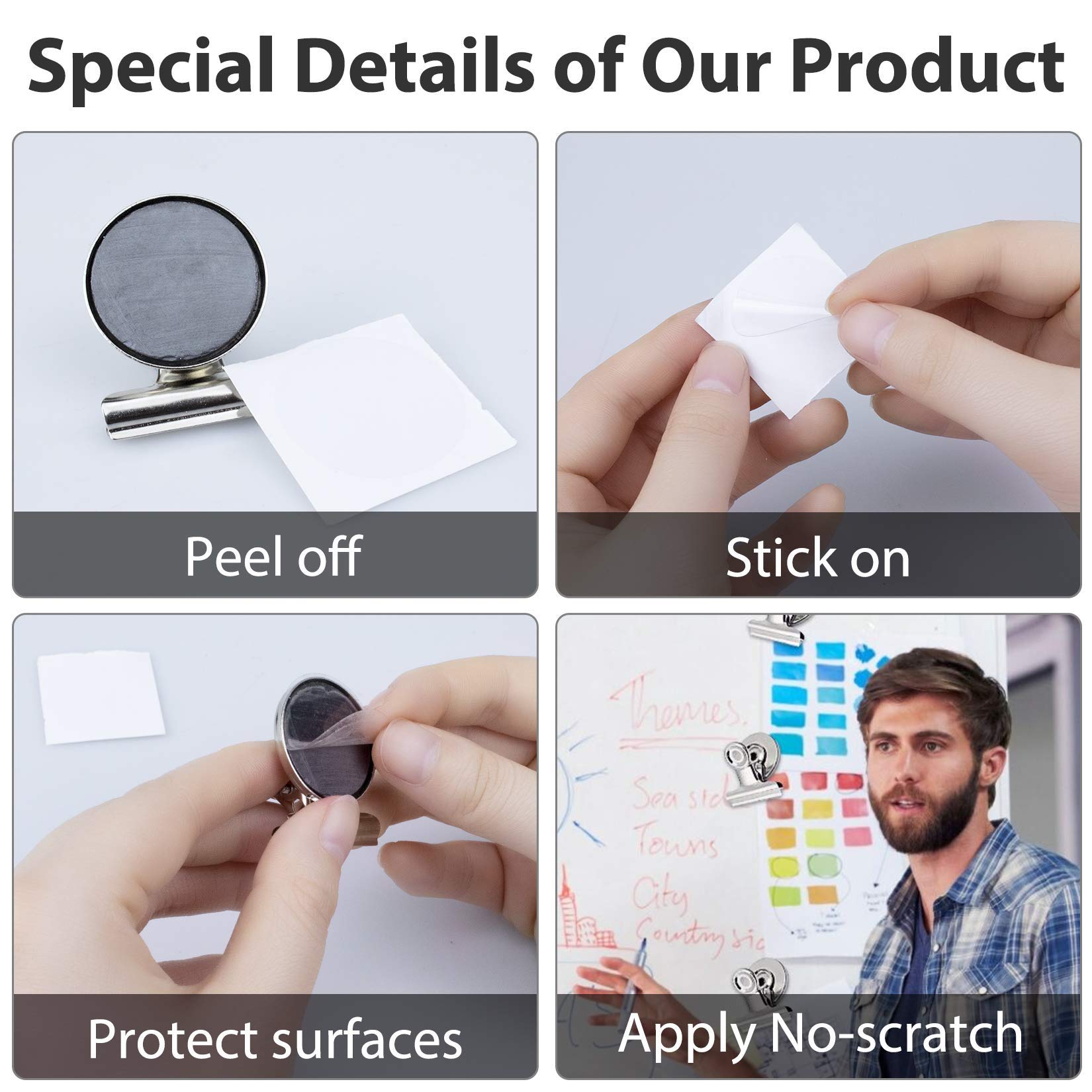 20 Pack Fridge Magnet Refrigerator Magnets, Magnetic Clips, Strong Clip Magnets for Whiteboard, Magnets for Fridge, Locker, Office, Photo Displays, Magnetic Clips Heavy Duty (30mm Wide)