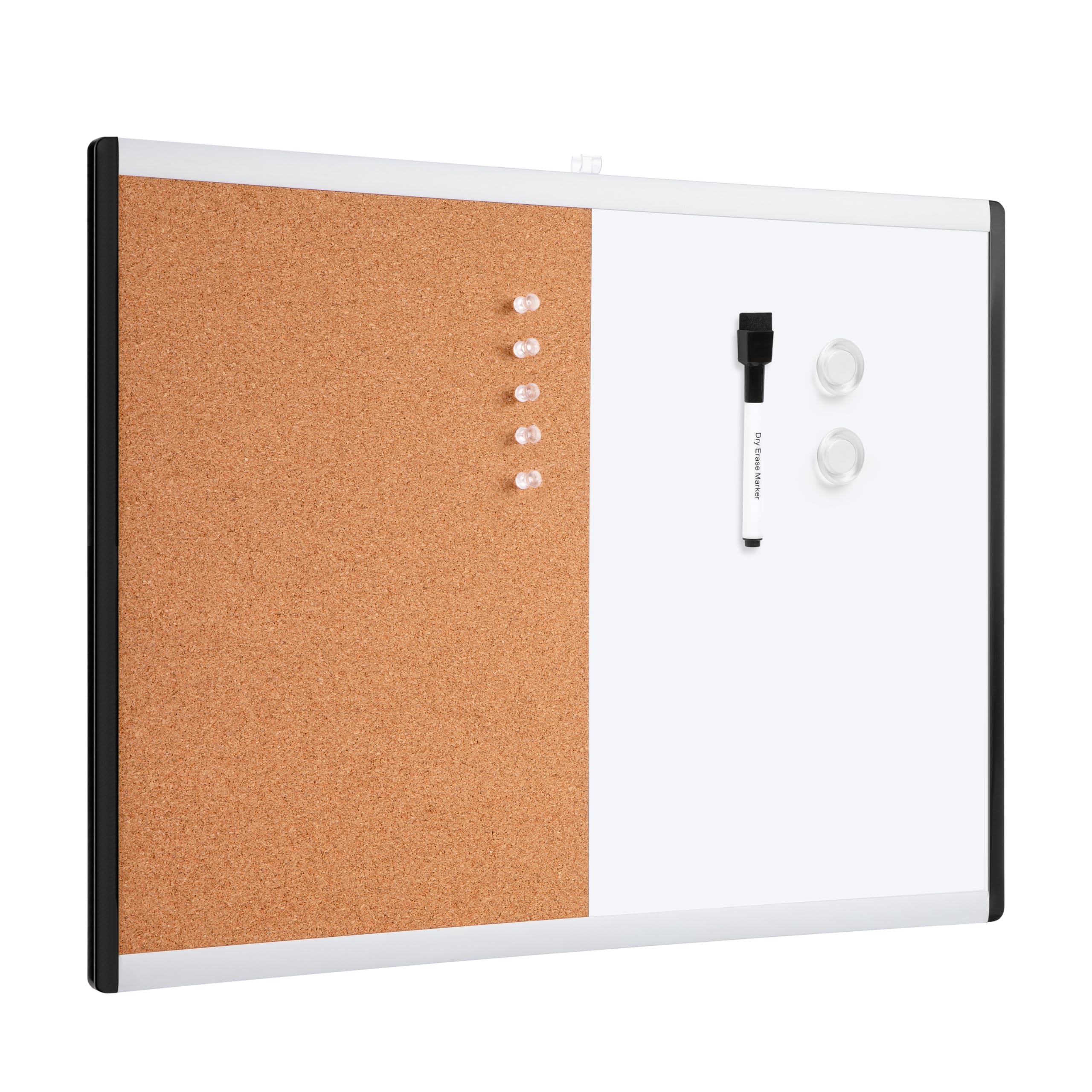Amazon Basics Magnetic Dry-Erase Board, Combo Board, Plastic/Aluminum Frame, 17" x 23"