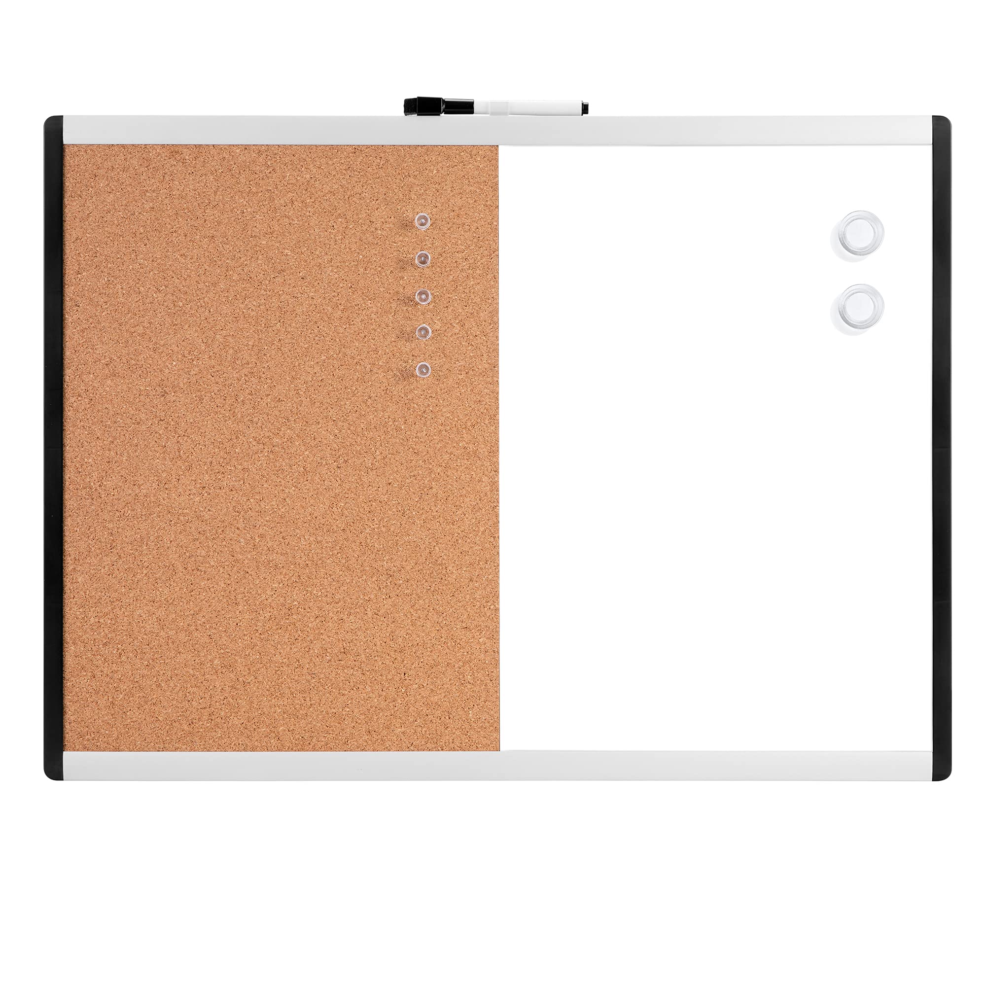 Amazon Basics Magnetic Dry-Erase Board, Combo Board, Plastic/Aluminum Frame, 17" x 23"