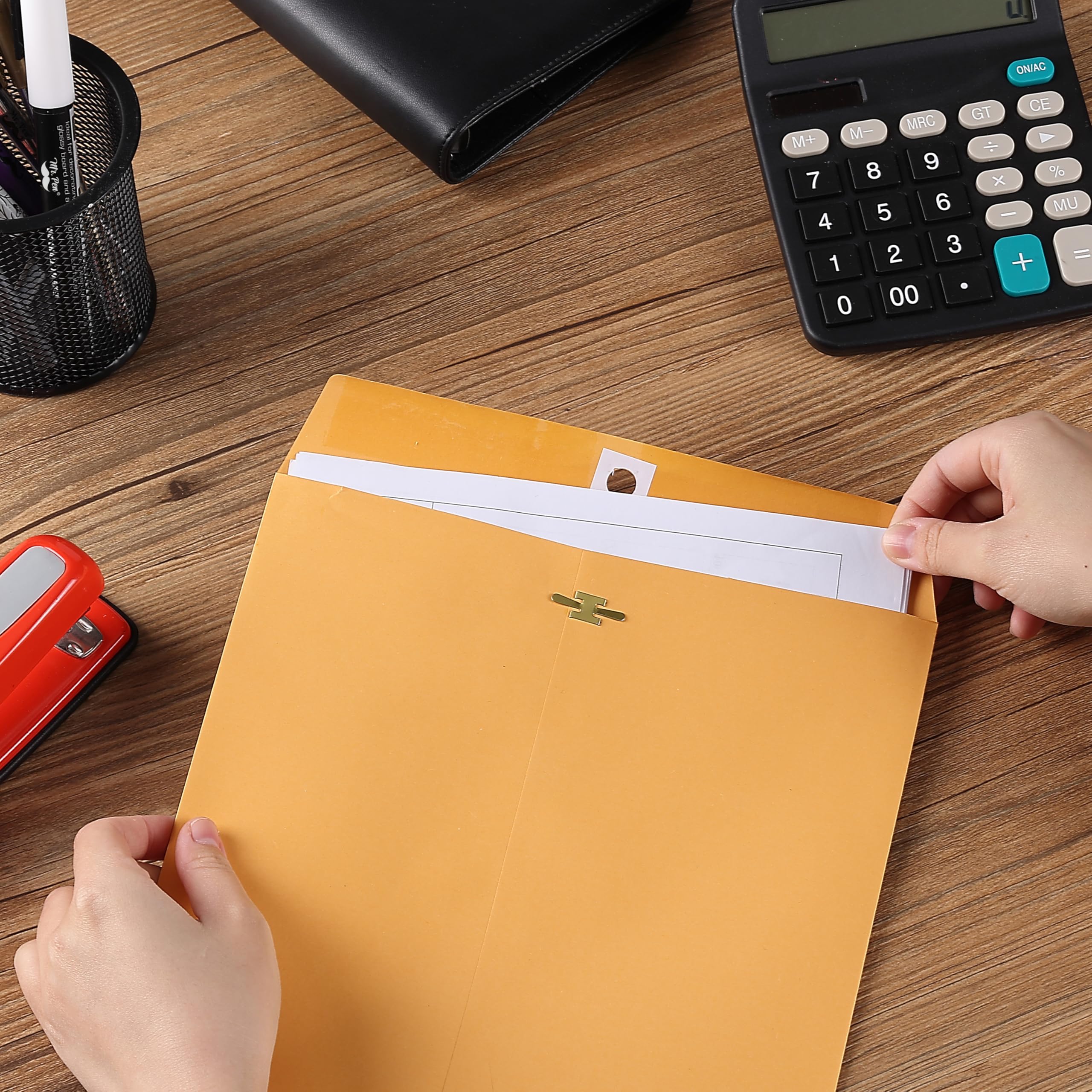 Mr. Pen- Clasp Envelopes,18 Pack, 9x12, Brown Kraft, Letter Size Envelopes, Brown Envelopes, Document Envelope, Clasp Kraft Envelopes, Clasp and Gummed Closure Envelopes.