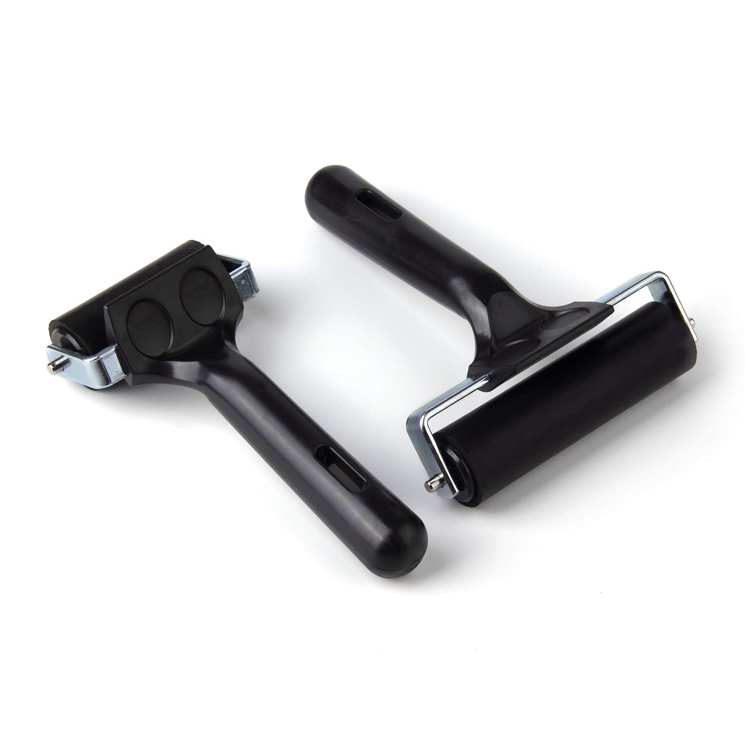2Pcs Rubber Roller Brayer Rollers Hard Rubber 4 and 2.2 Inch for Printmaking (Black) by HRLORKC…