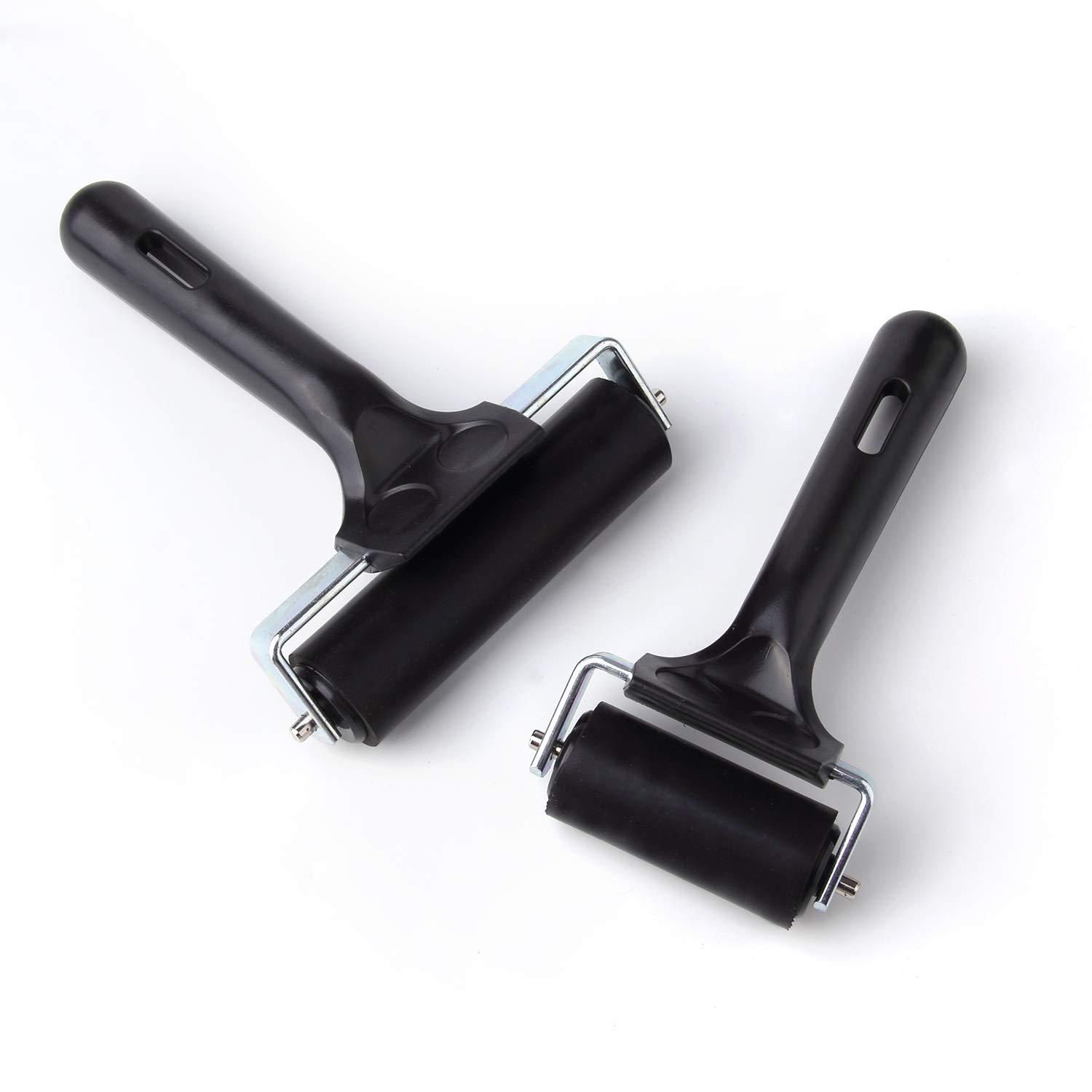 2Pcs Rubber Roller Brayer Rollers Hard Rubber 4 and 2.2 Inch for Printmaking (Black) by HRLORKC…