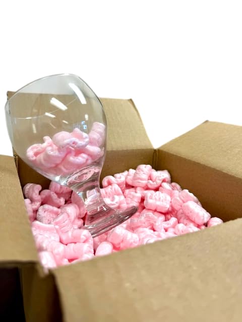 Bubblefast! Brand 3.5 cu. ft. (22.5 Gallons) Pink Anti-Static Packing Peanuts Popcorn