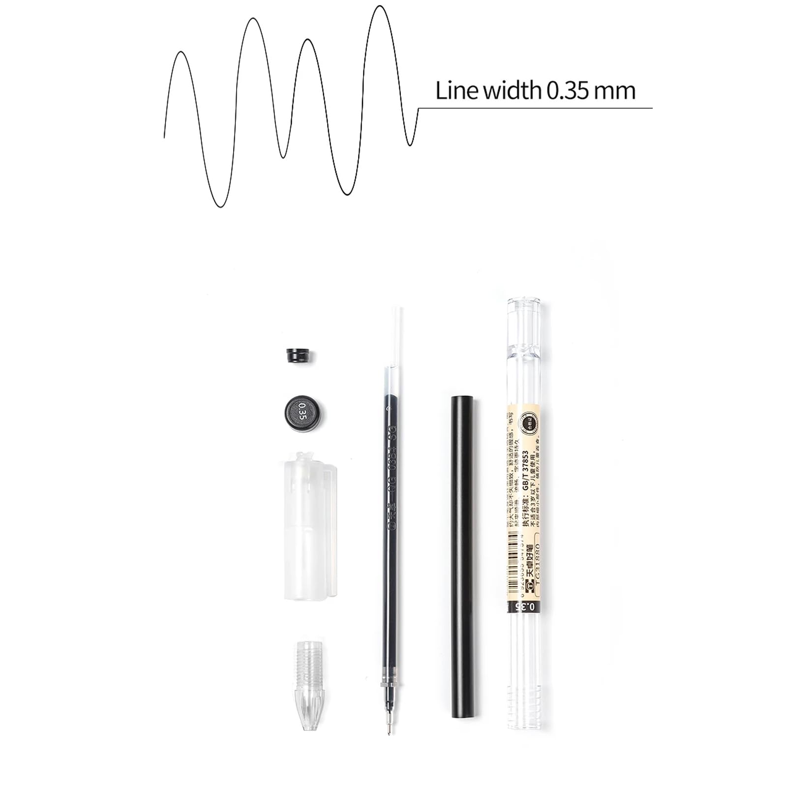 Gel Ink Pen Extra fine point pens Ballpoint pen 0.35mm Black For japanese Office School Stationery Supply 12 Packs