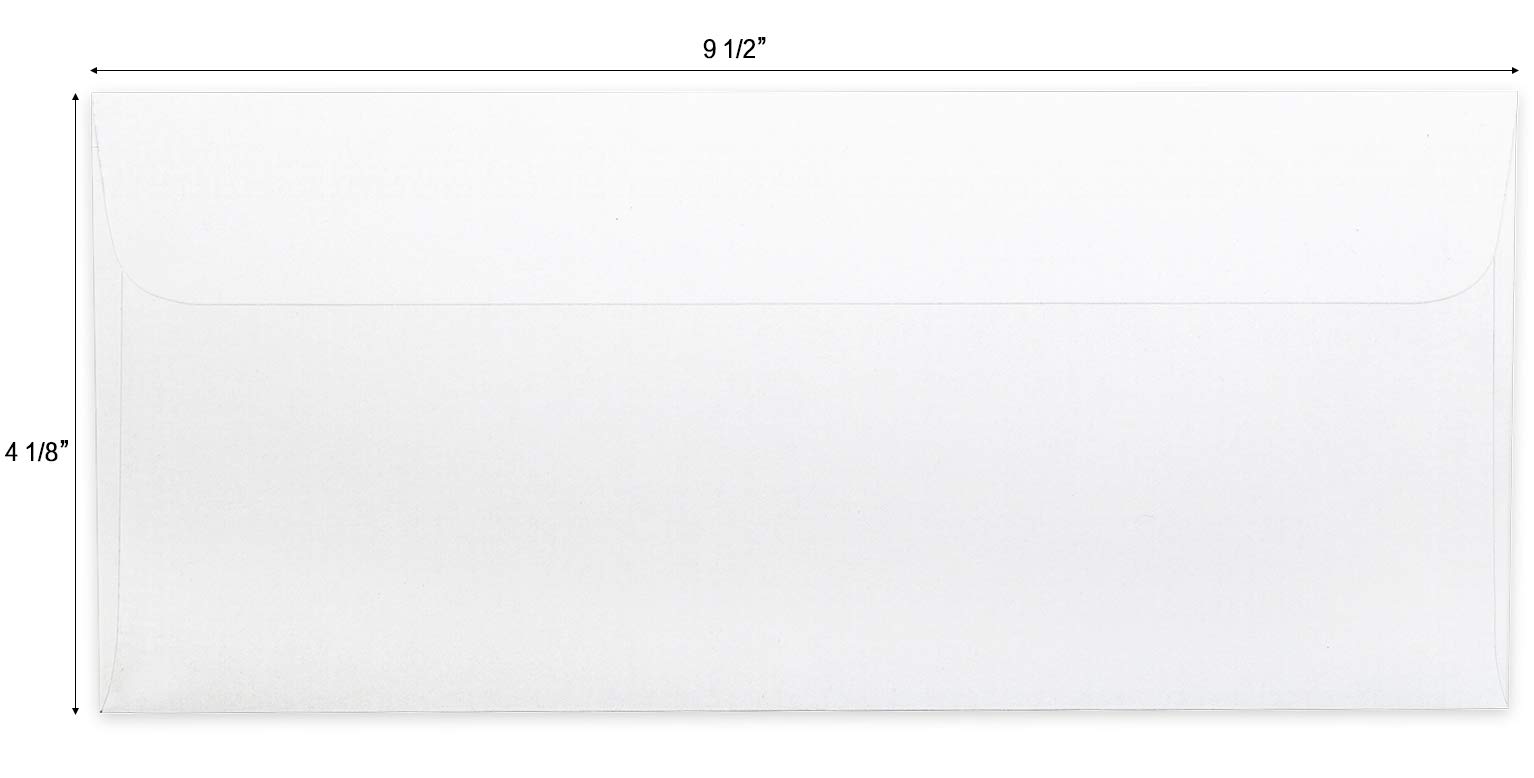 #10 Security Self-Seal Envelopes, No.10 Windowless Bussiness Envelopes, Security Tinted with Printer Friendly Design - Size 4-1/8 x 9-1/2 Inch - White - 24 LB - 500 Count
