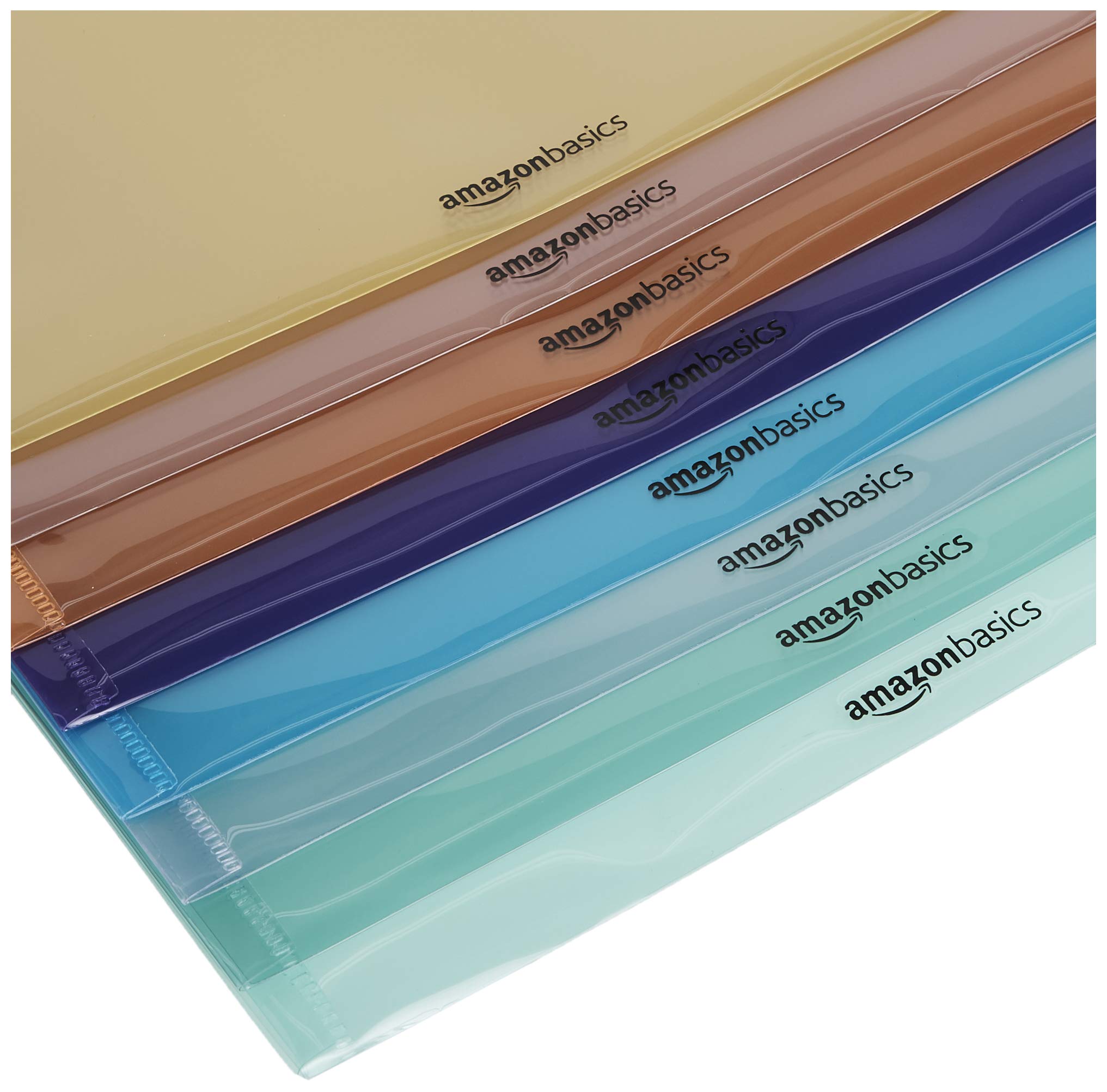 Amazon Basics Two Pocket Plastic Dividers, 8 Tab Set, Multicolor, Pack of 3 Sets