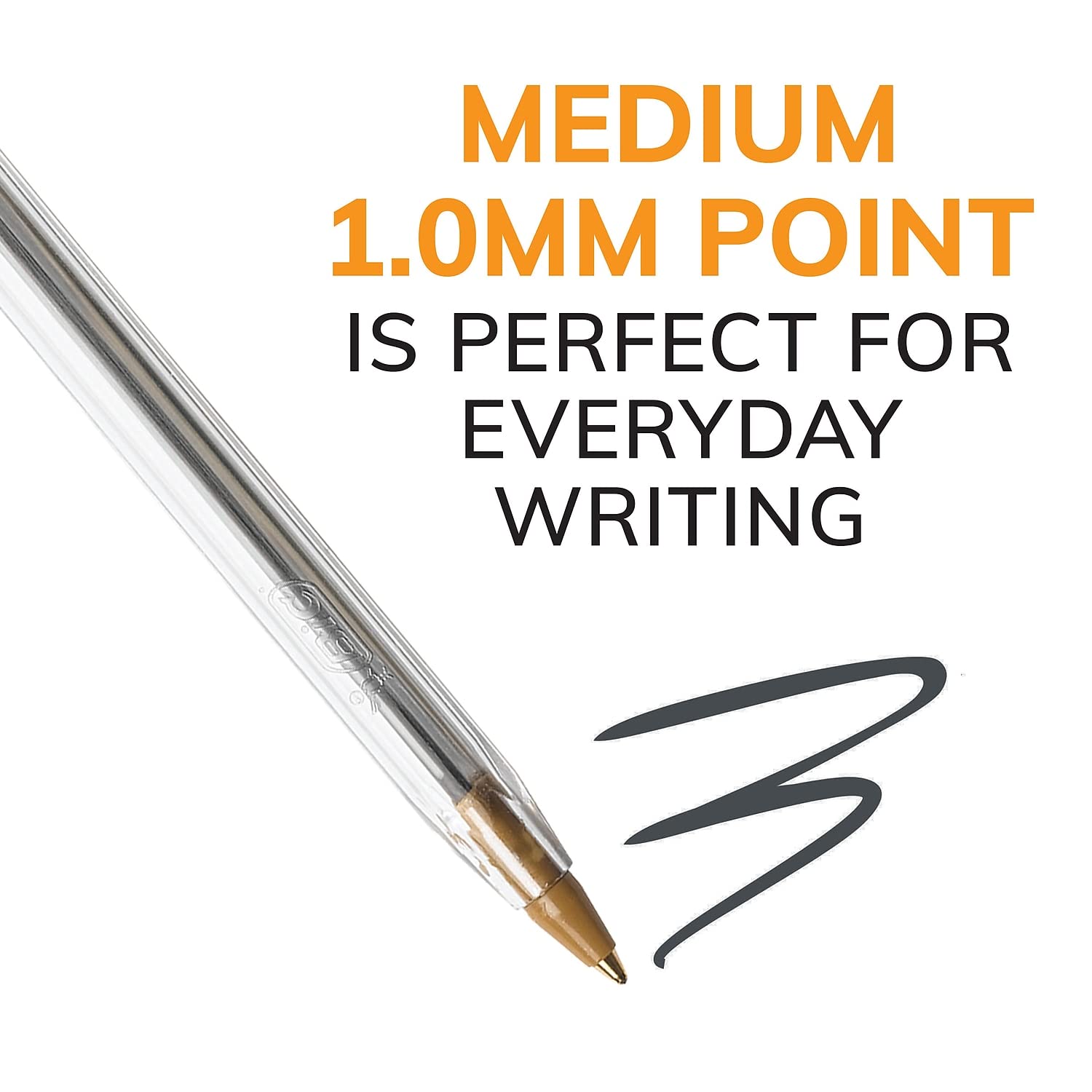 BIC Cristal Xtra Smooth Ballpoint Pen, Medium Point (1.0mm), Black, 12-Count
