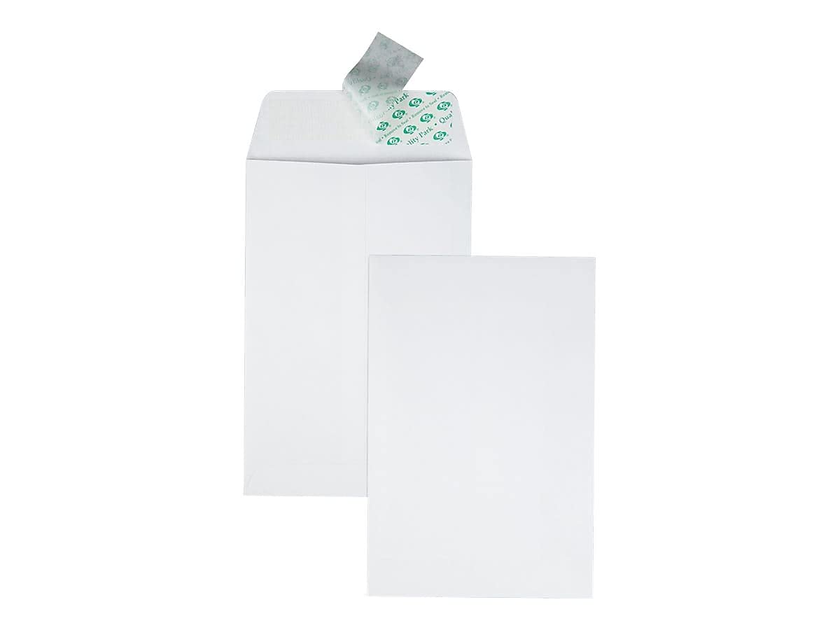 Quality Park 6 x 9 Catalog Envelopes with Self Seal Closure, for Mailing, Storage and Organizing, 28 lb. White Wove, 100 per Box (QUA44182)