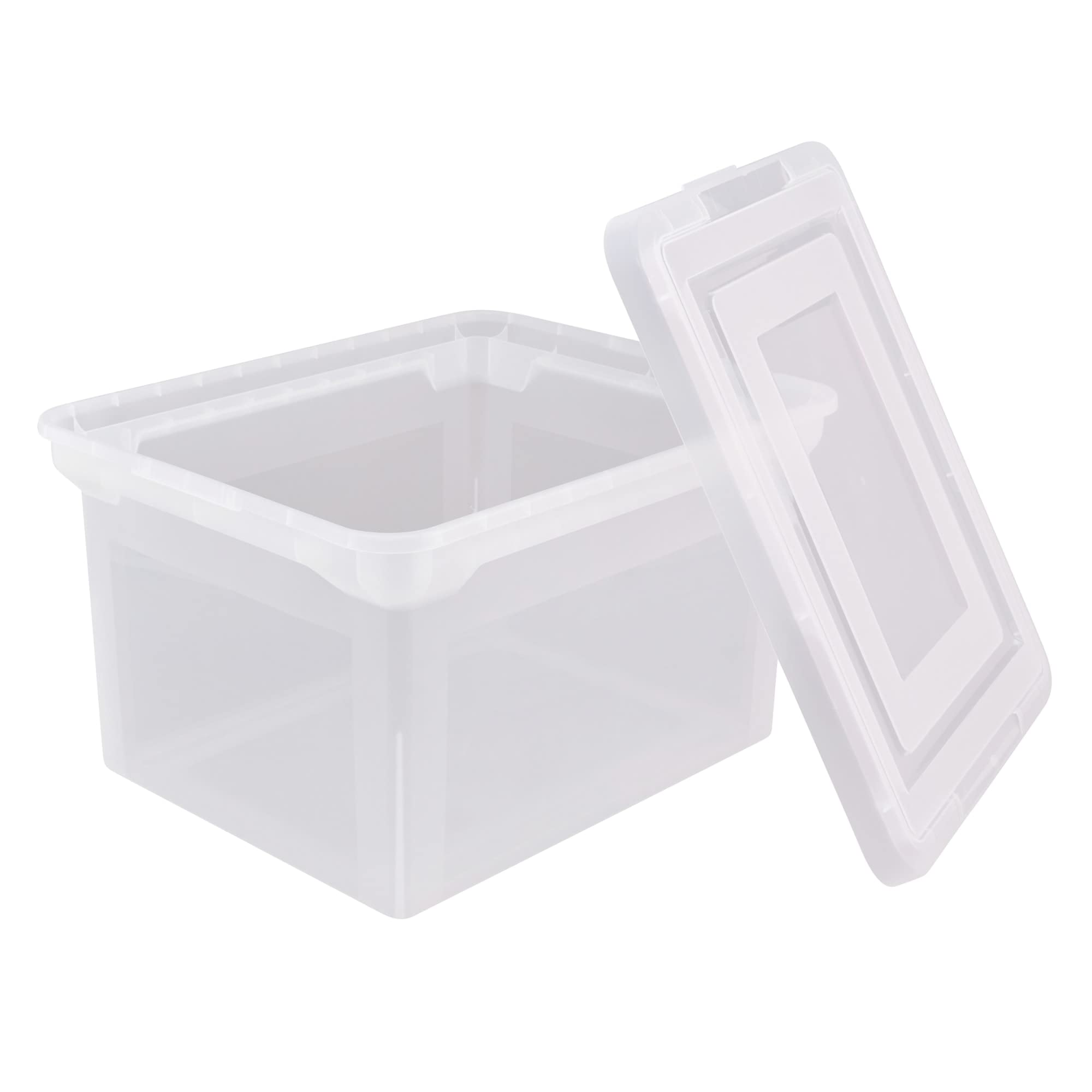 Office Depot® Brand Letter And Legal File Tote, 18"L x 14 1/4"W x 10 7/8"H, Clear